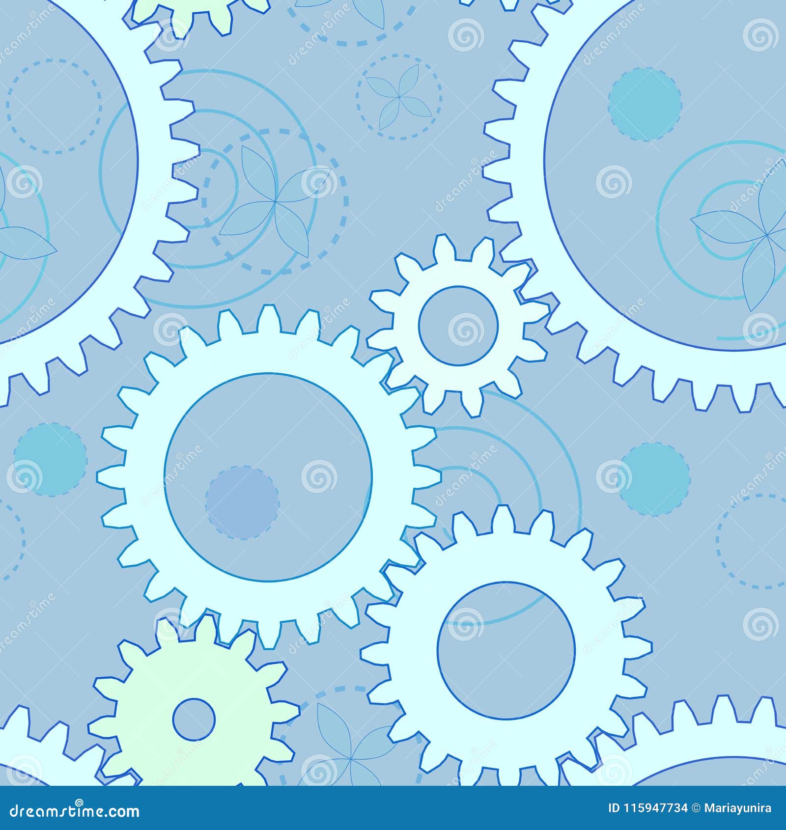Gears Pattern Seamless Repeated Vector Background Stock Illustration ...