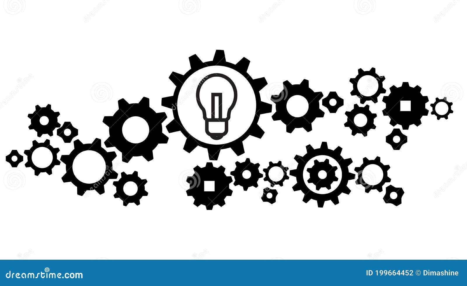 Gears in Progress Design Banner., Big Idea, Icon, Vector Isolated ...