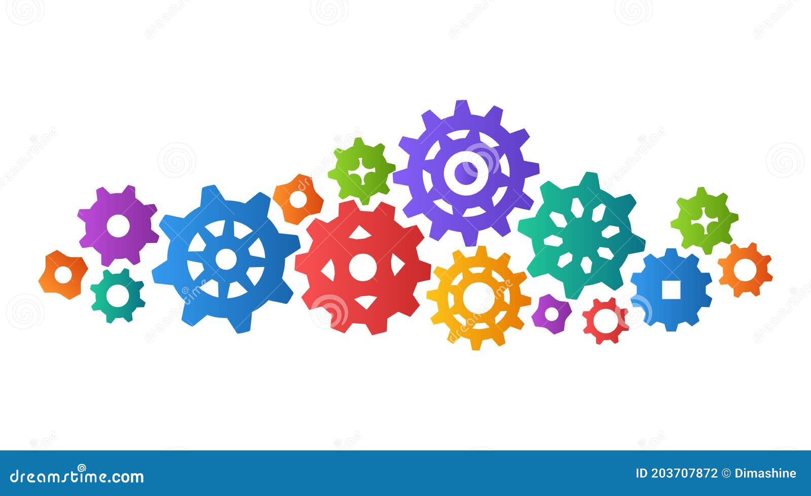 Gears in Progress., Icon, Teamwork Business Strategy Process, Vector ...