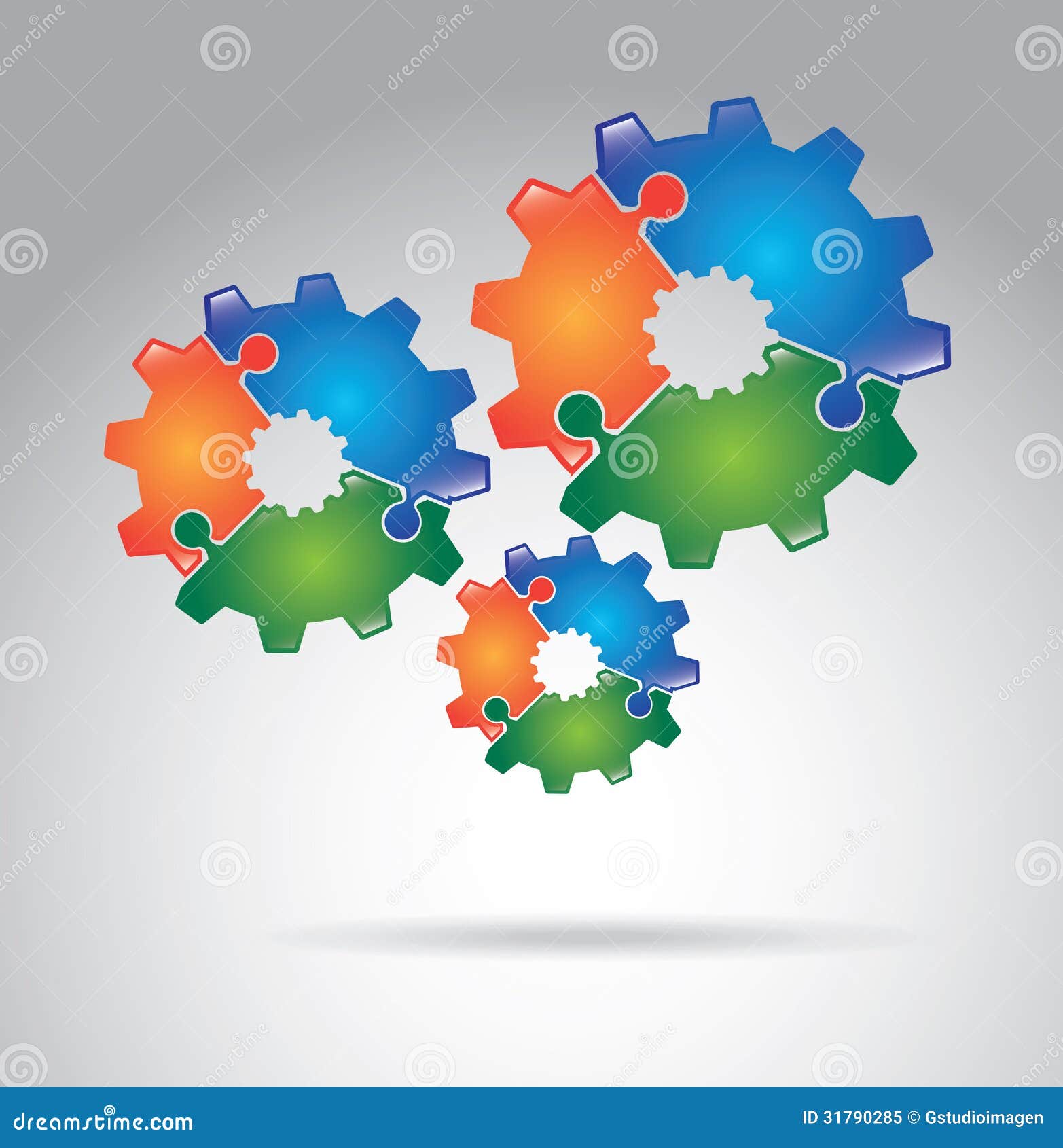 Gears And Puzzle Pieces Fitting Together Symbolizing Effective Change ...