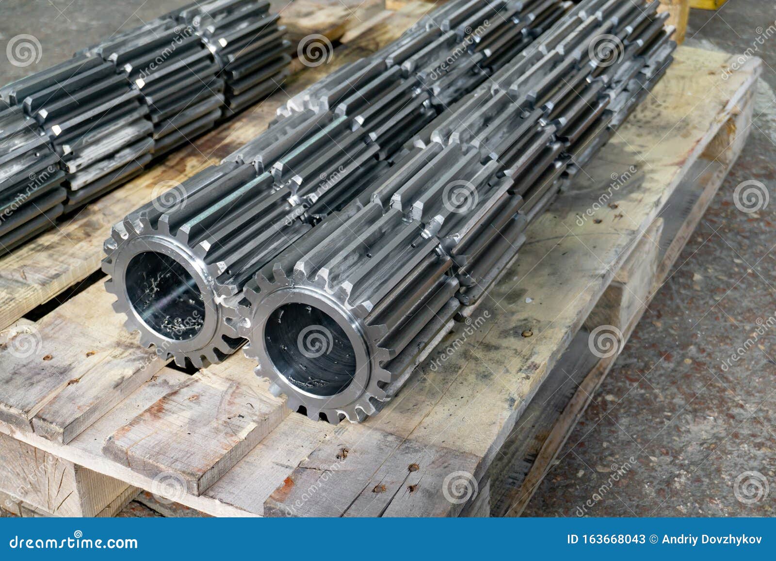 Gears on the Rack after Manufacturing at the Manufacturing Plant. Gear ...