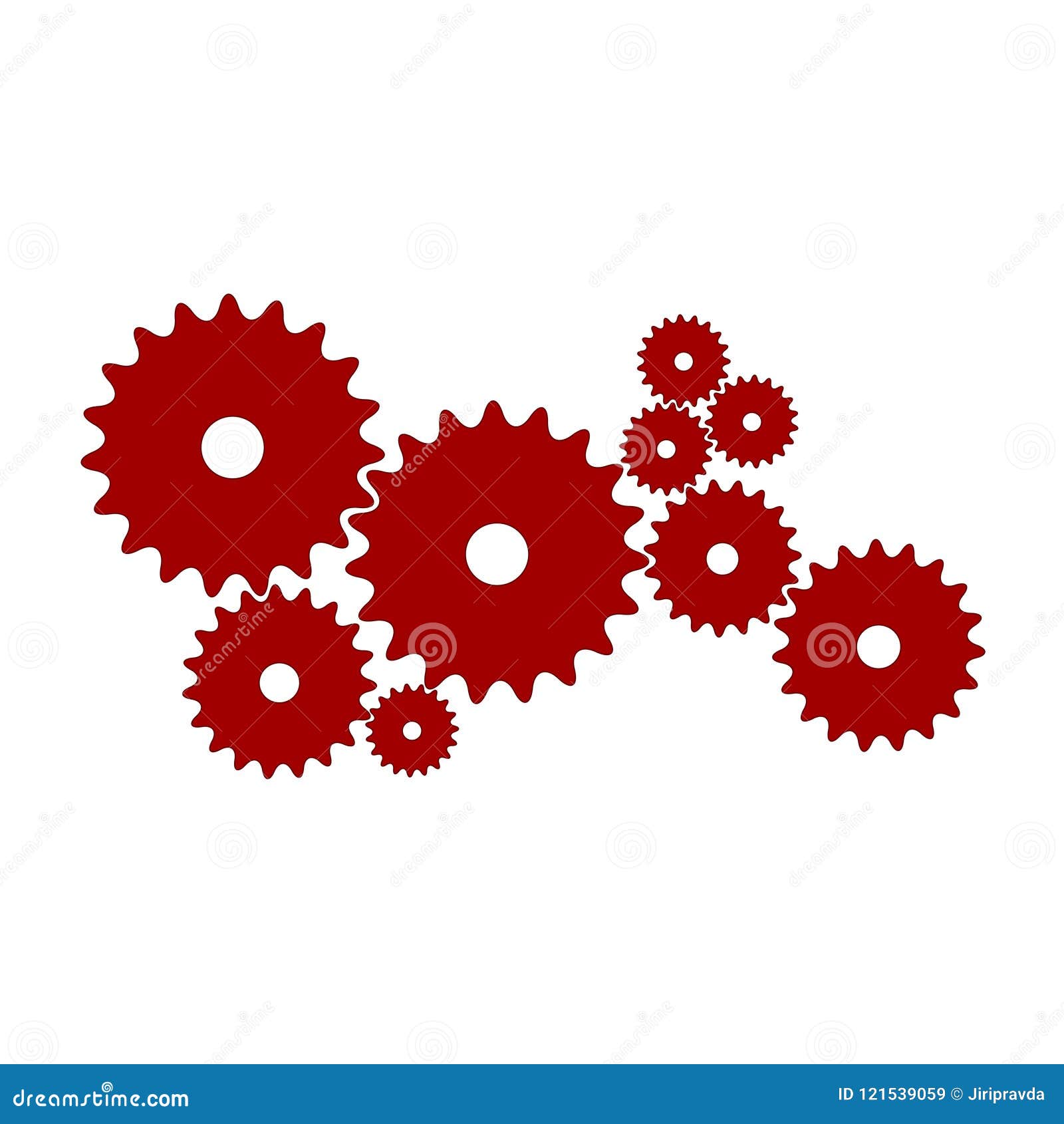 Gears in red design stock vector. Illustration of connection - 121539059