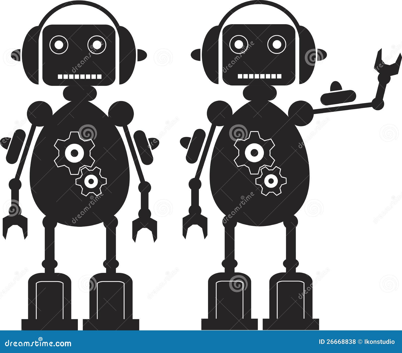 Gears Robot stock vector. Illustration of headphones - 26668838