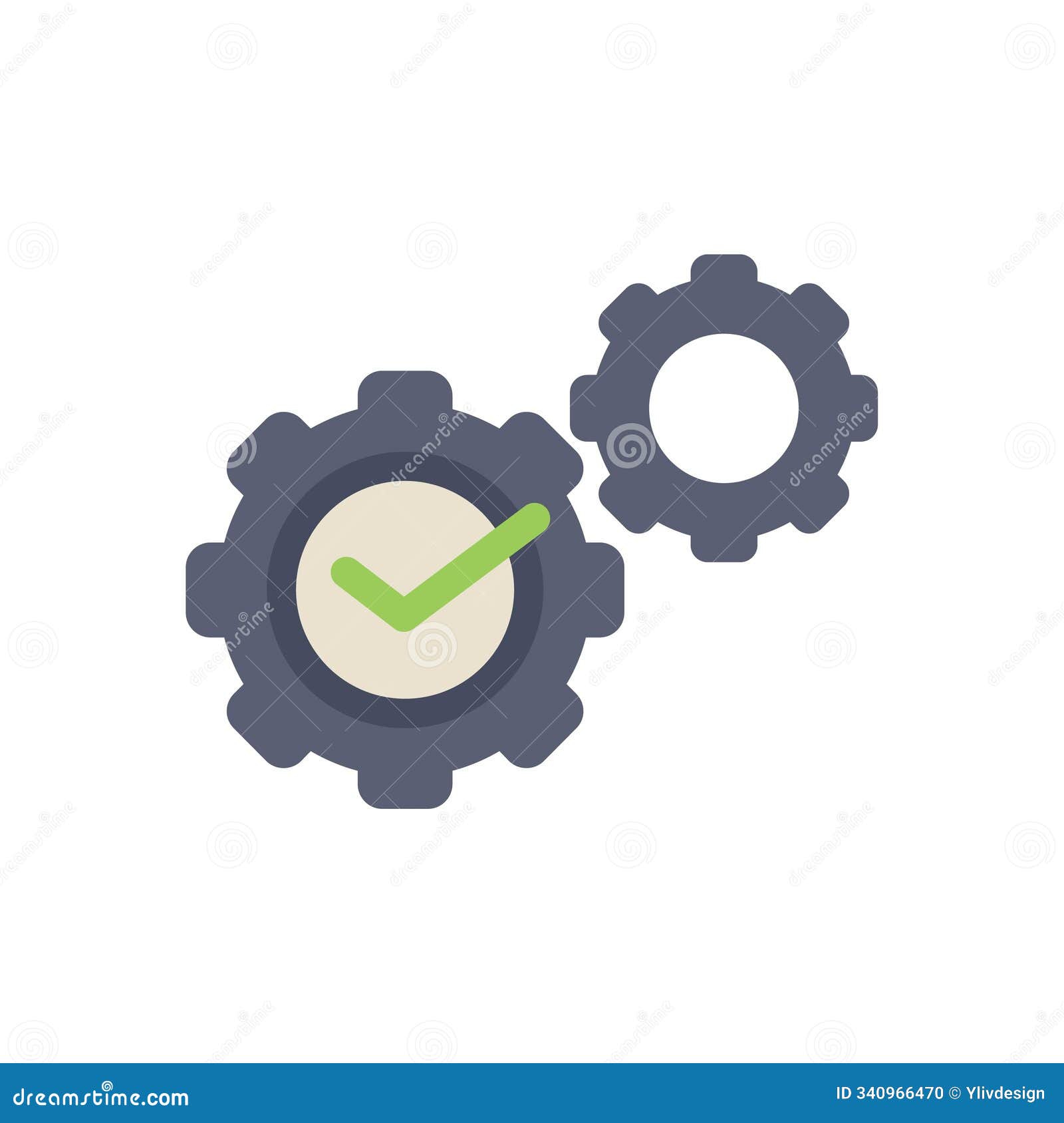 Gears Rotating with Check Mark Showing Completion of Project Stock ...