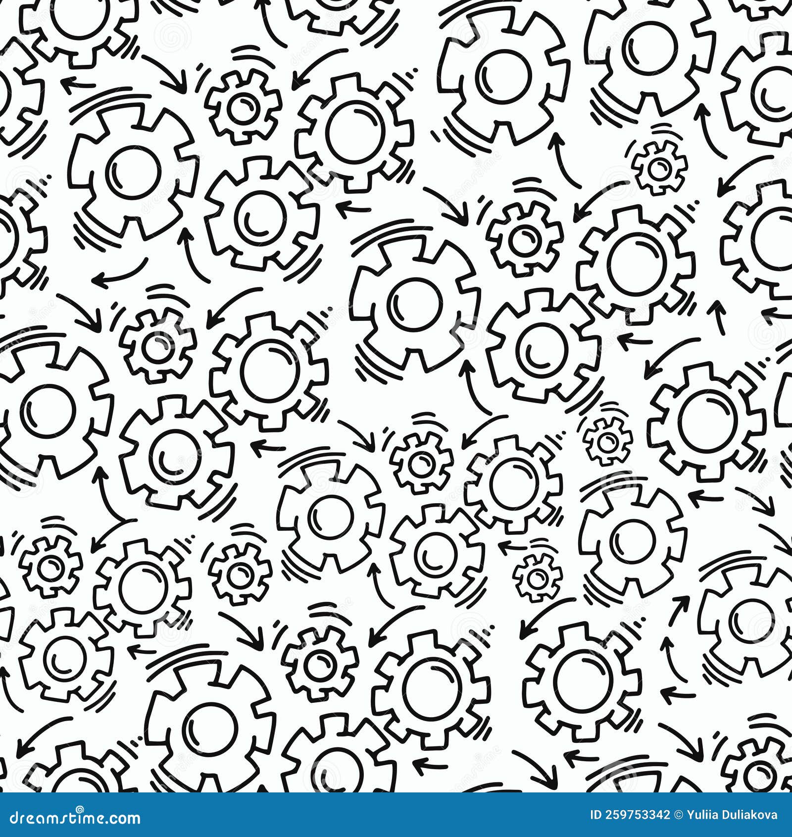 Gears Seamless Pattern. Vector Background Stock Vector - Illustration ...