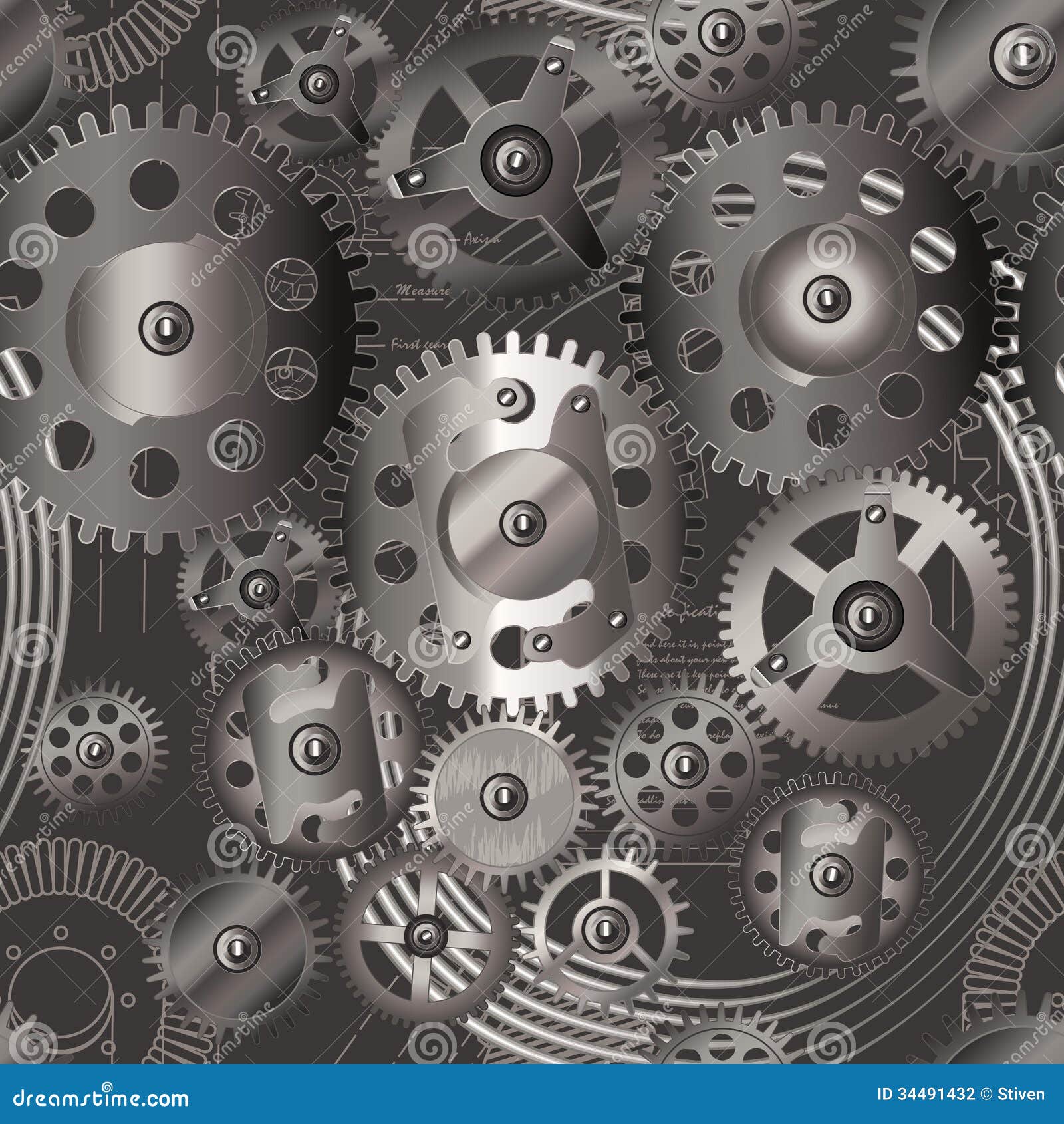 Gears Seamless Texture Vector Illustration | CartoonDealer.com #48942392