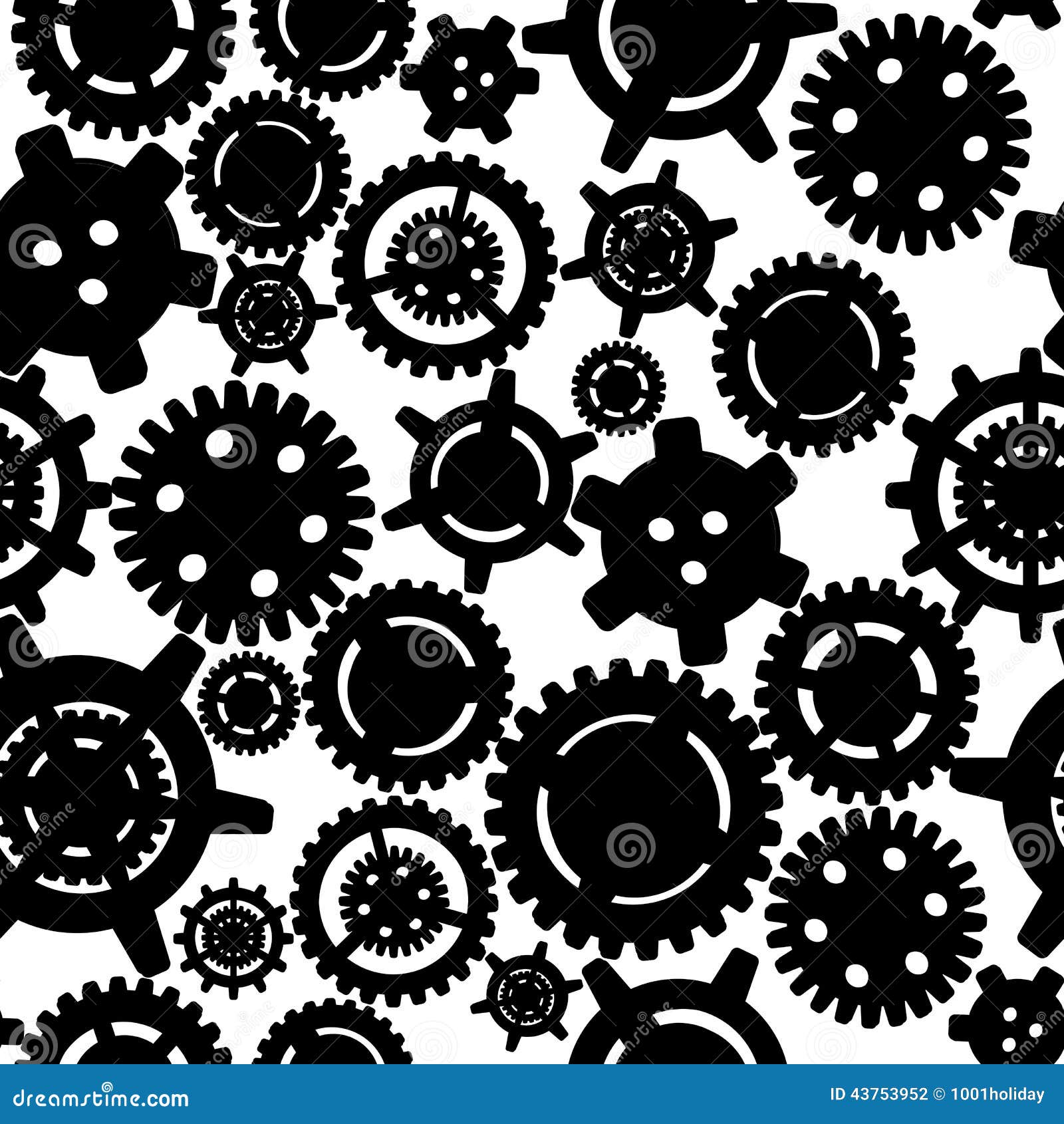Gears seamless pattern stock vector. Illustration of design - 43753952