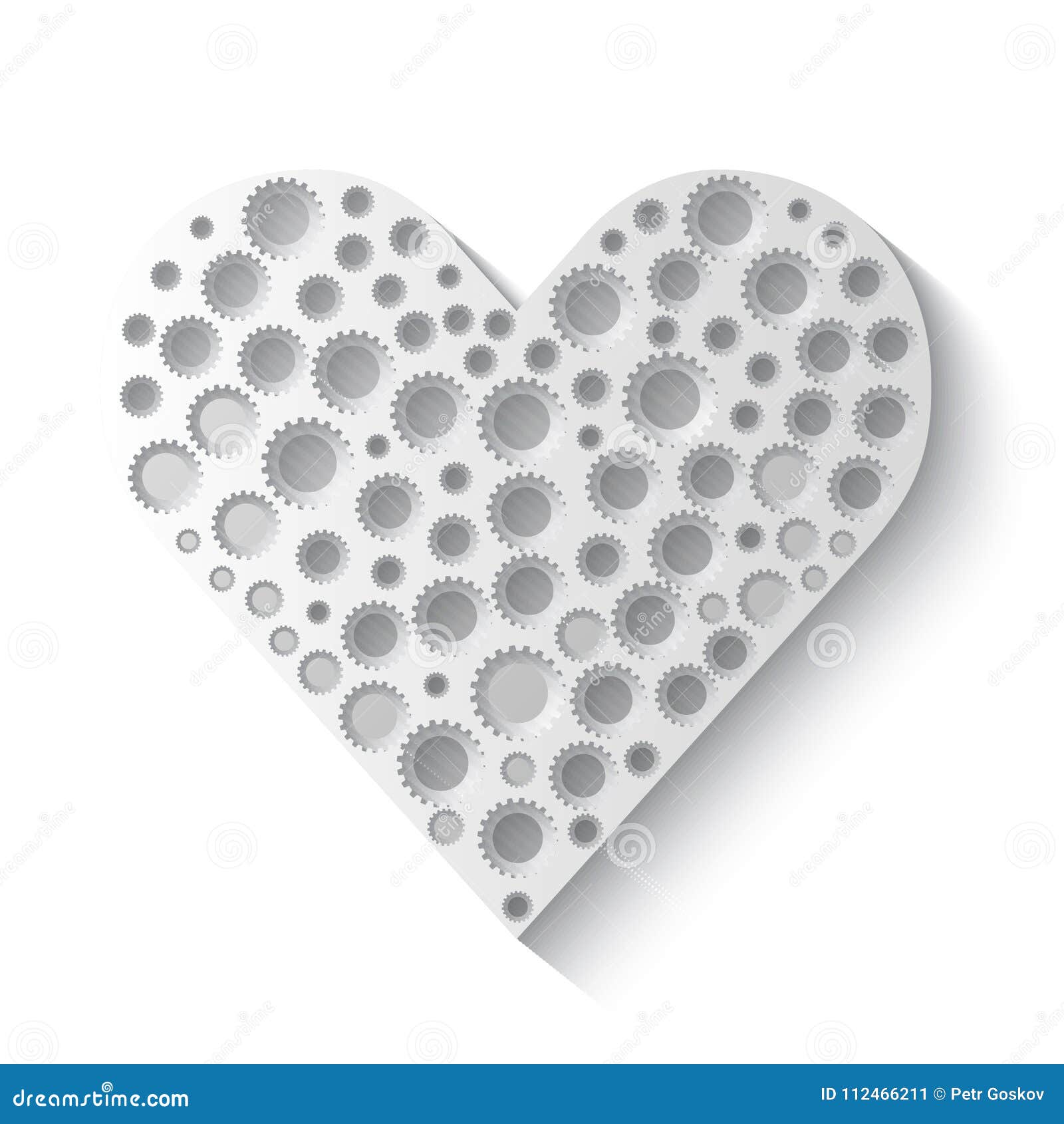Gears in shape of heart stock vector. Illustration of creative - 112466211