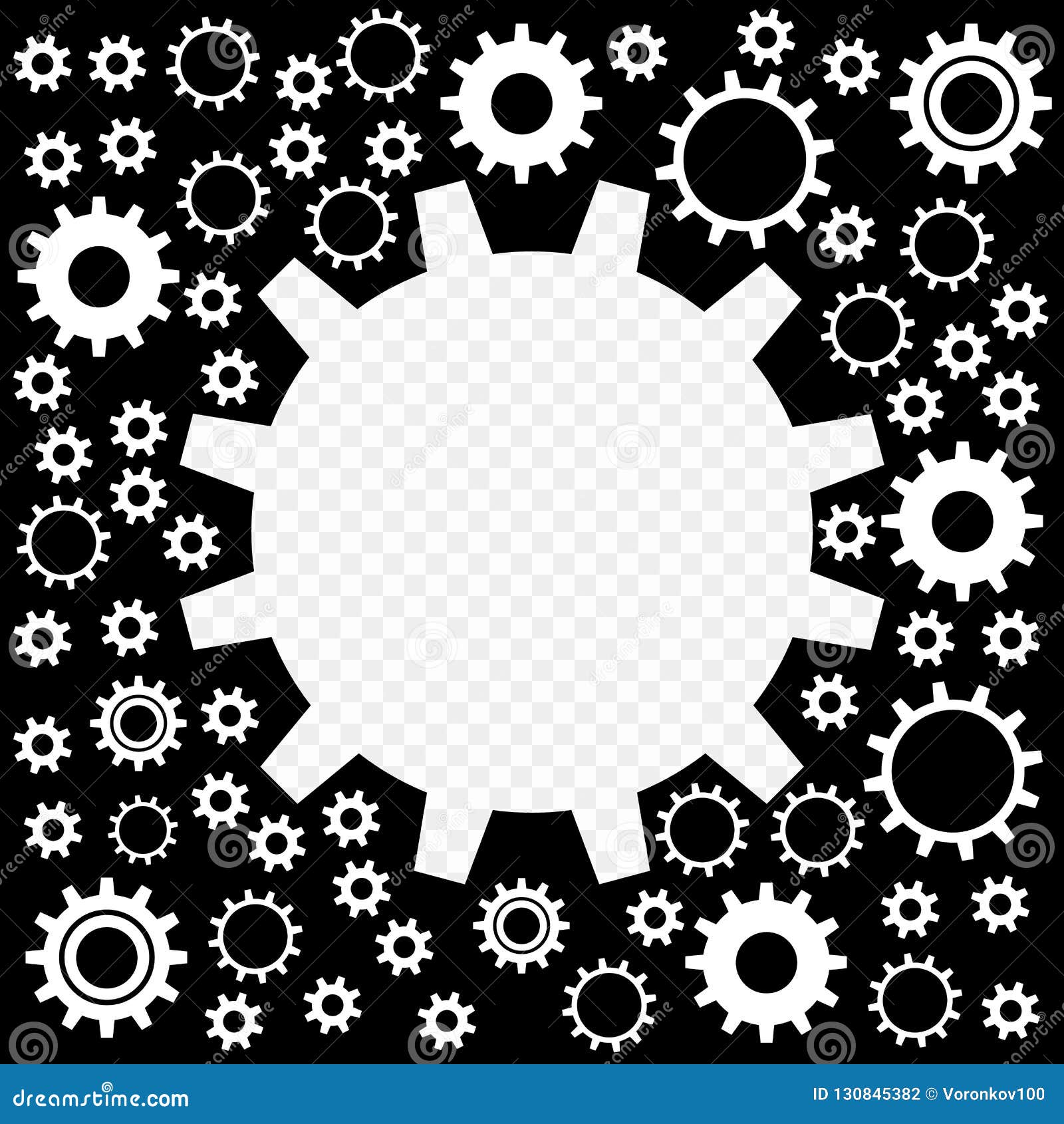 The Gears are Shiny, Silver with Highlights. Frame in the Form of Gears ...