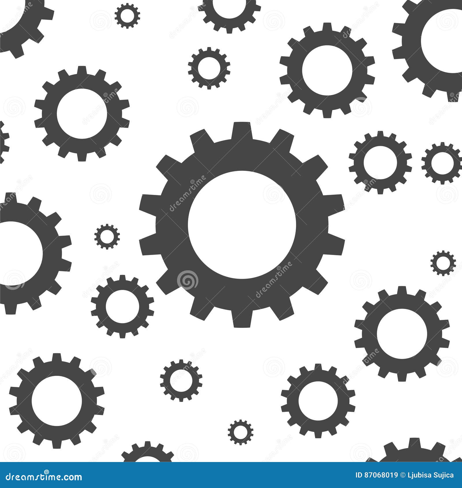 Gears Sign Icon. Stripped Gears Icon. Gears In Box Made Out Of Line ...