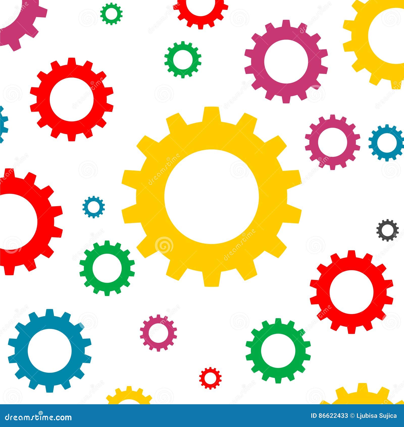 Gears Sign Icon Colored Background Stock Vector - Illustration of ...