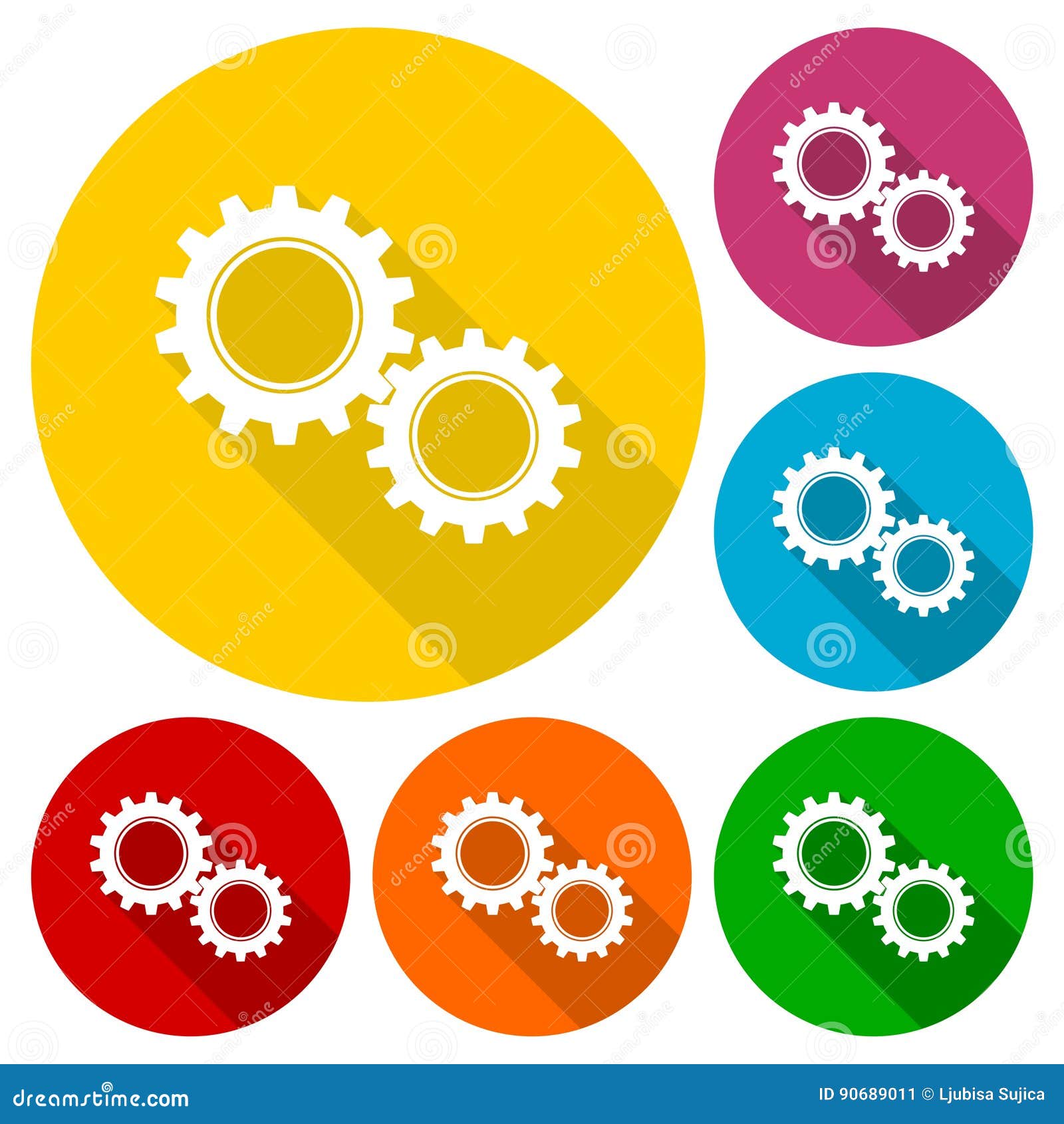 Gears Sign Icon. Stripped Gears Icon. Gears In Box Made Out Of Line ...