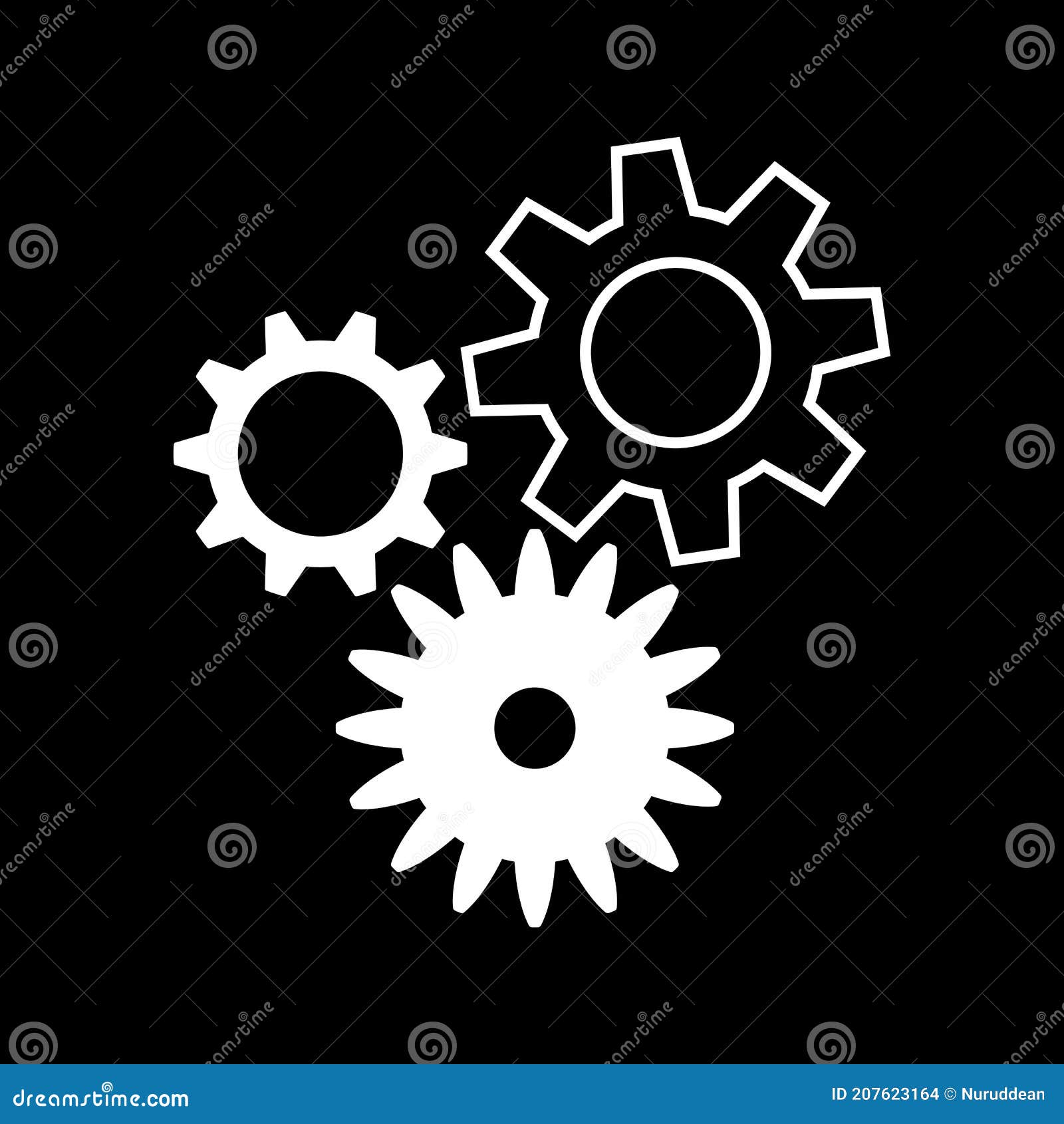Gears Sign Simple Icon Flat Design. Vector Illustration Stock Vector ...