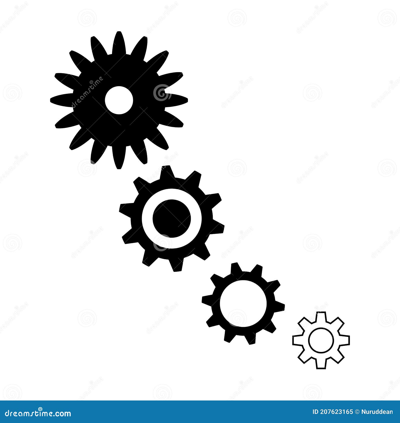 Gears Sign Simple Icon Flat Design. Vector Illustration Stock Vector ...