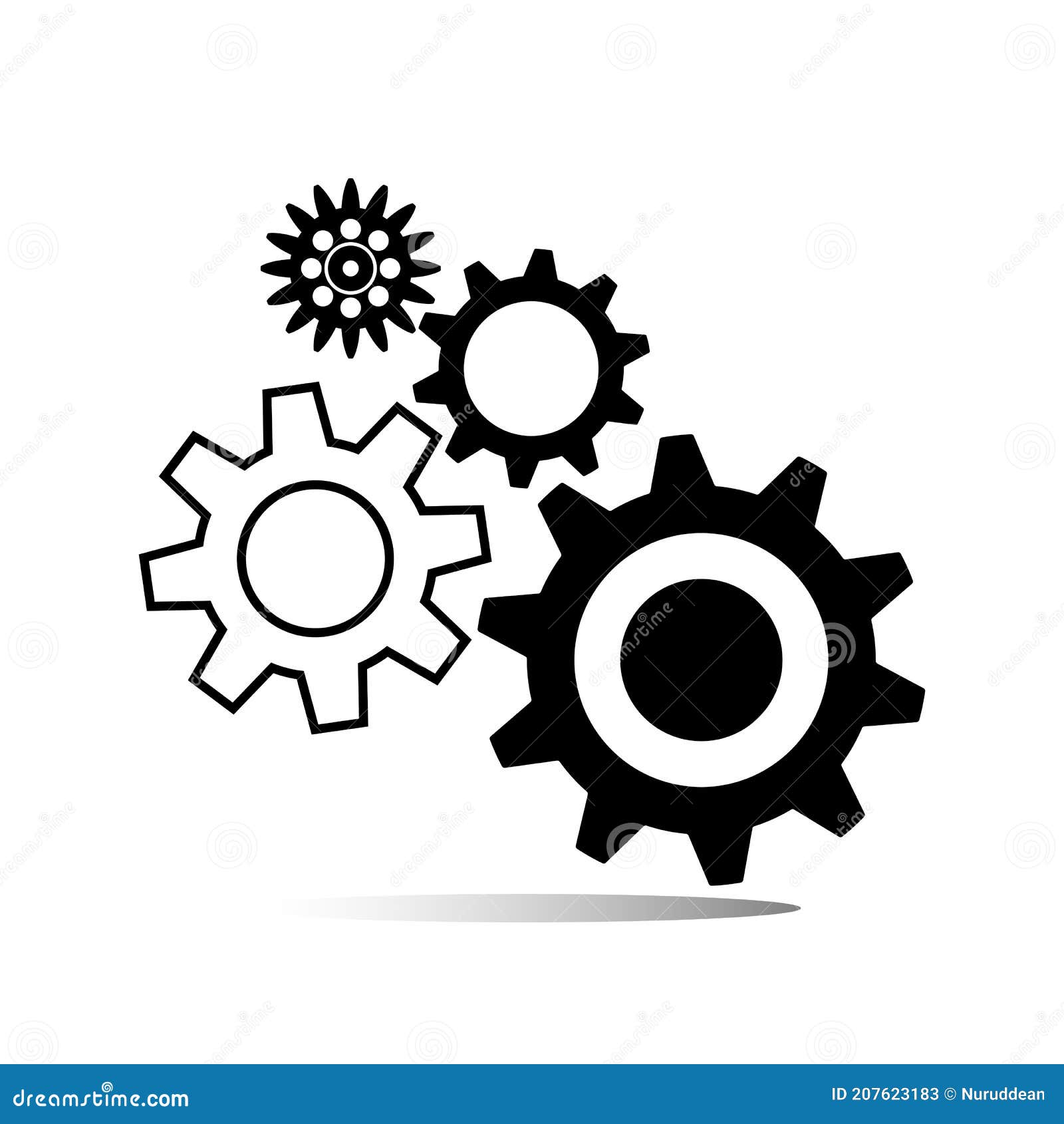 Gears Sign Simple Icon Flat Design. Vector Illustration Stock Vector ...