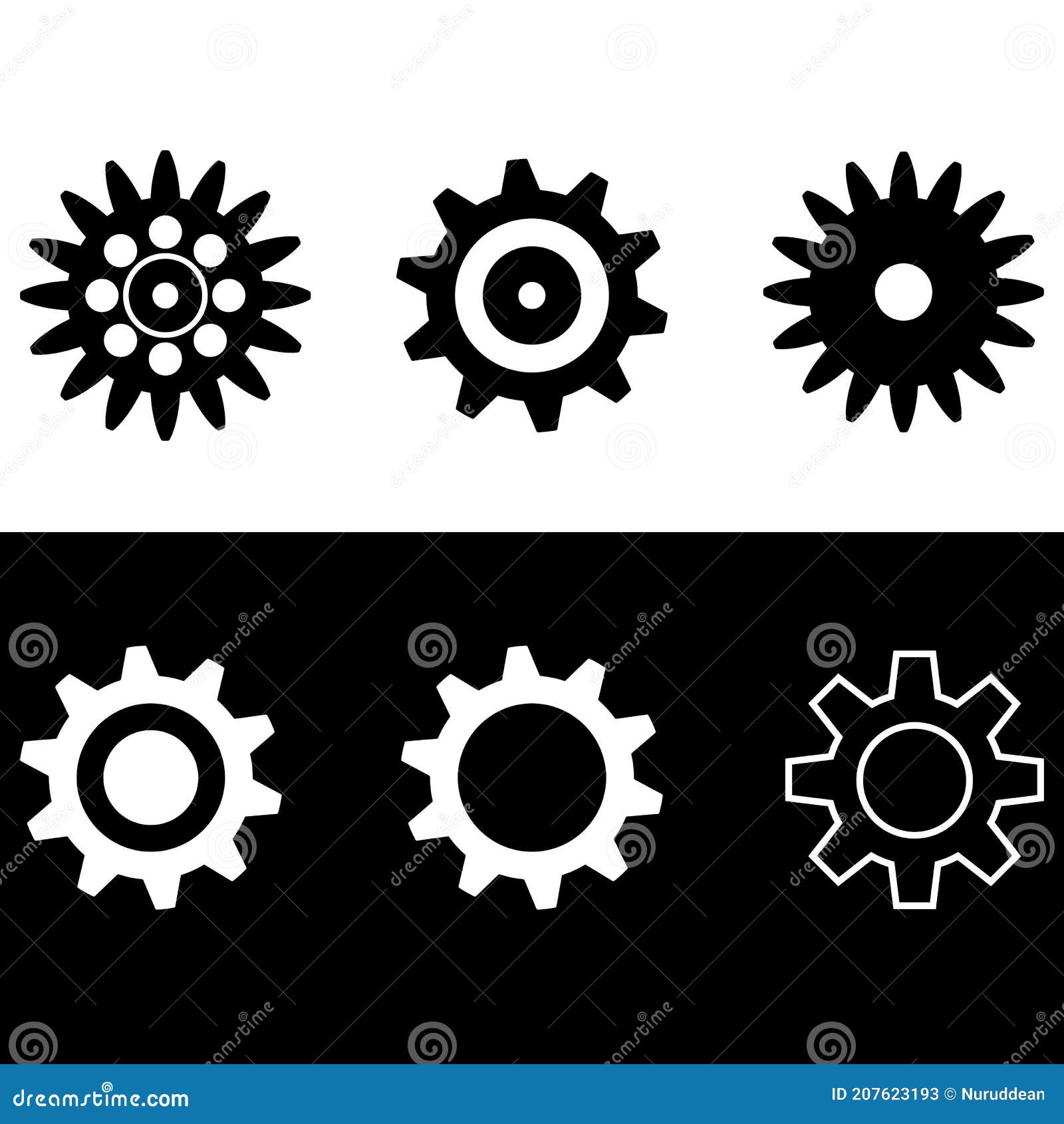 Gears Sign Simple Icon Flat Design. Vector Illustration Stock Vector ...