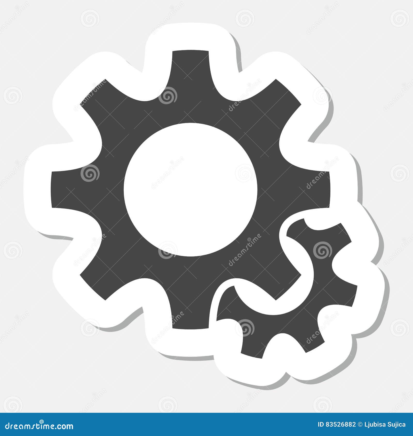 Gears Sign Icon. Stripped Gears Icon. Gears In Box Made Out Of Line ...