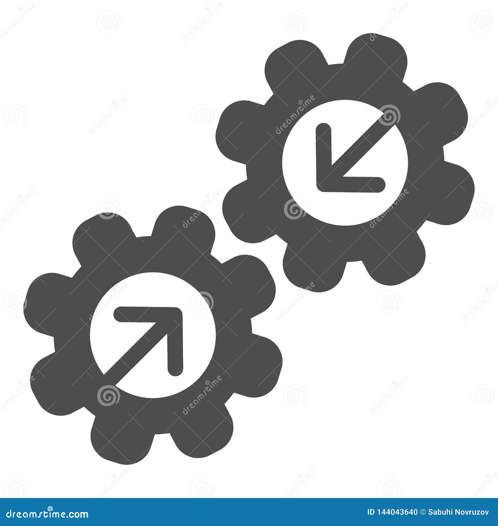 Gears Solid Icon. Mechanism Vector Illustration Isolated on White Stock ...