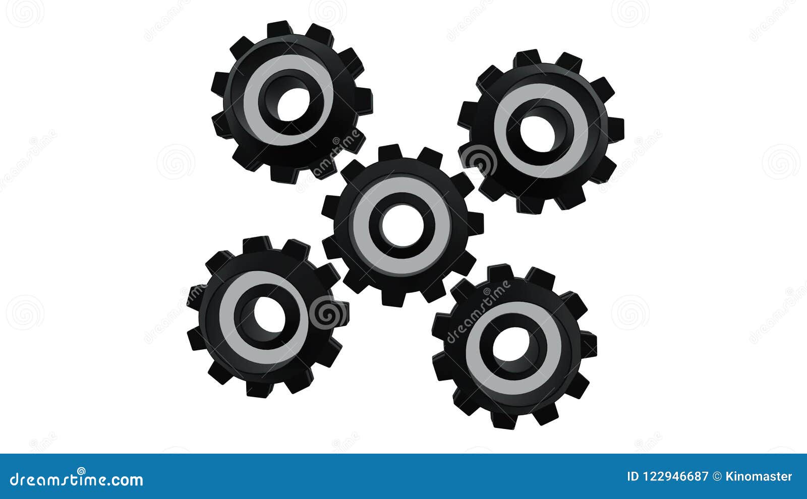 Gears Spinning on White Background Close Up. Alpha Channel Stock Video ...