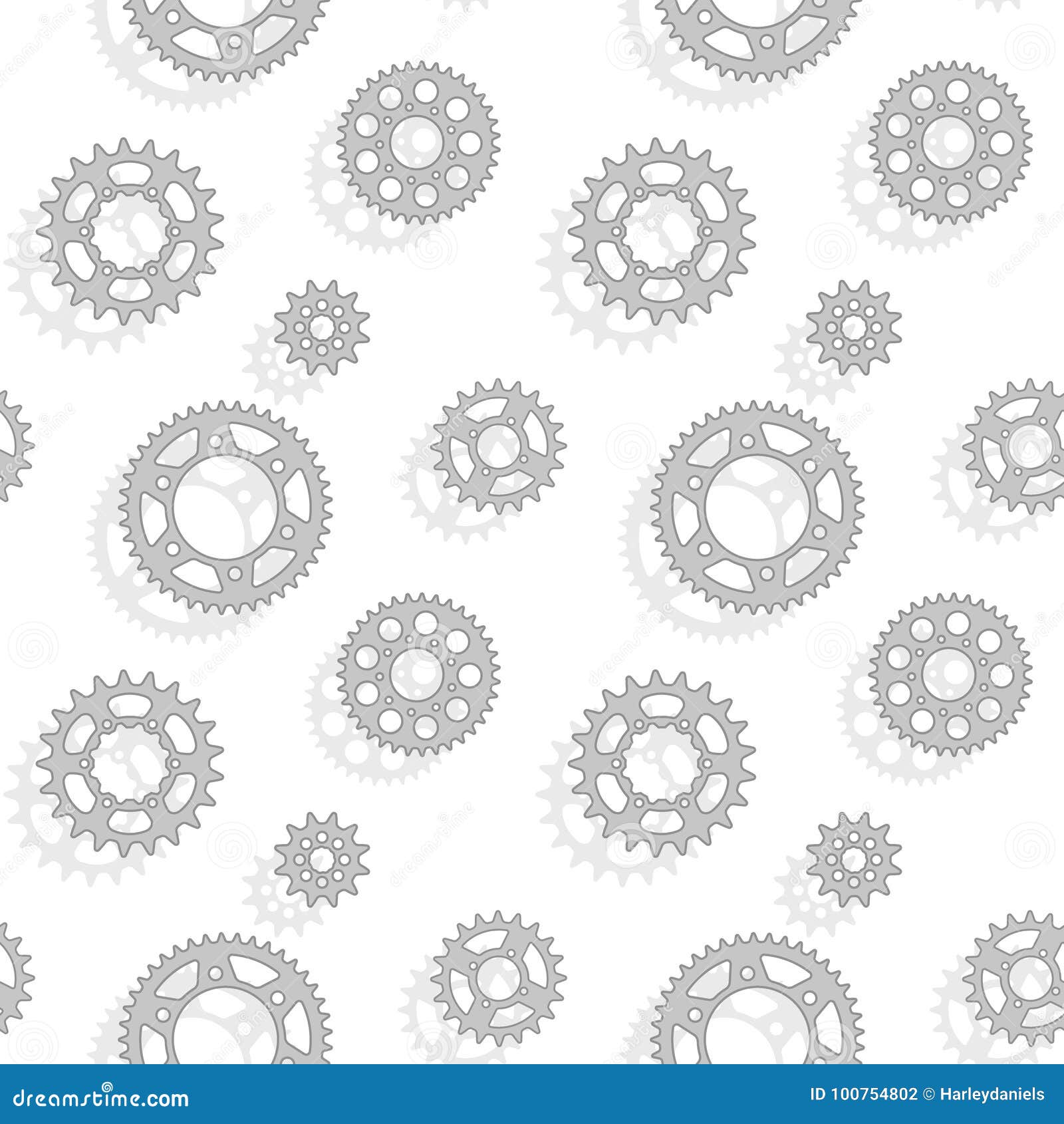 Gears and Sprockets Seamless Pattern Stock Illustration - Illustration ...