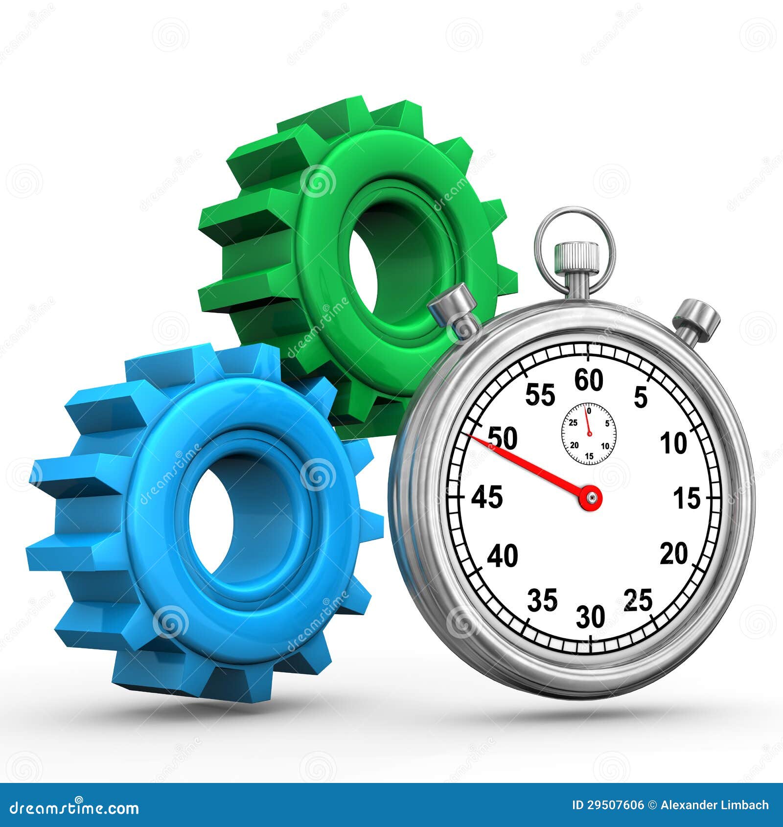 Gears Stopwatch stock illustration. Illustration of productivity - 29507606