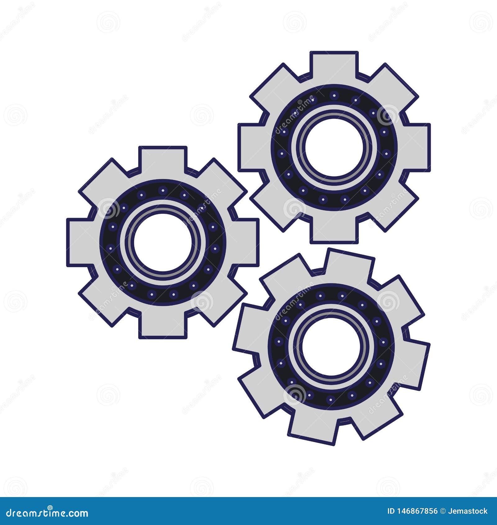 Gears Support User Cartoon Vector Illustration | CartoonDealer.com ...