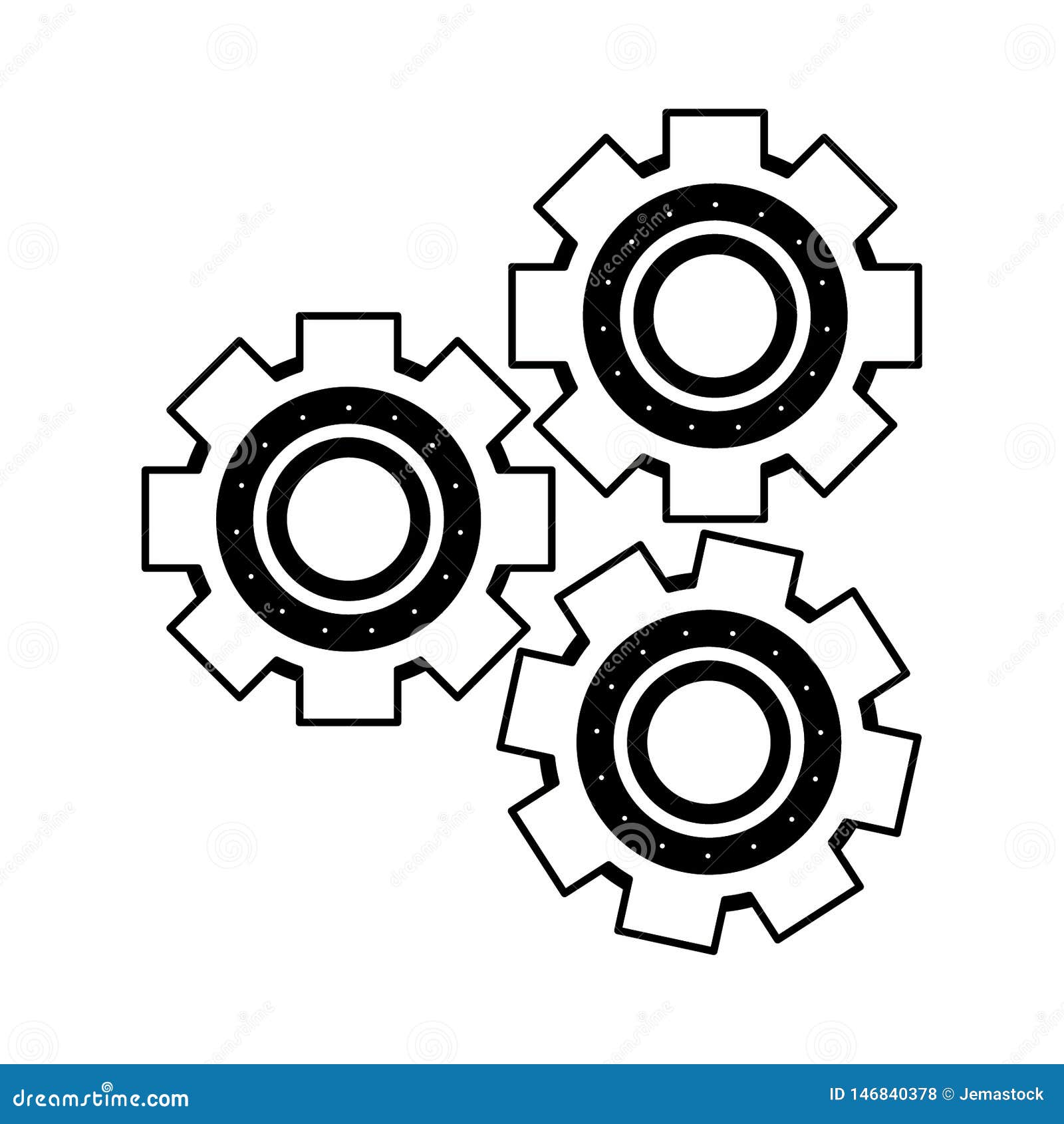 Gears Support User Cartoon Vector Illustration | CartoonDealer.com ...