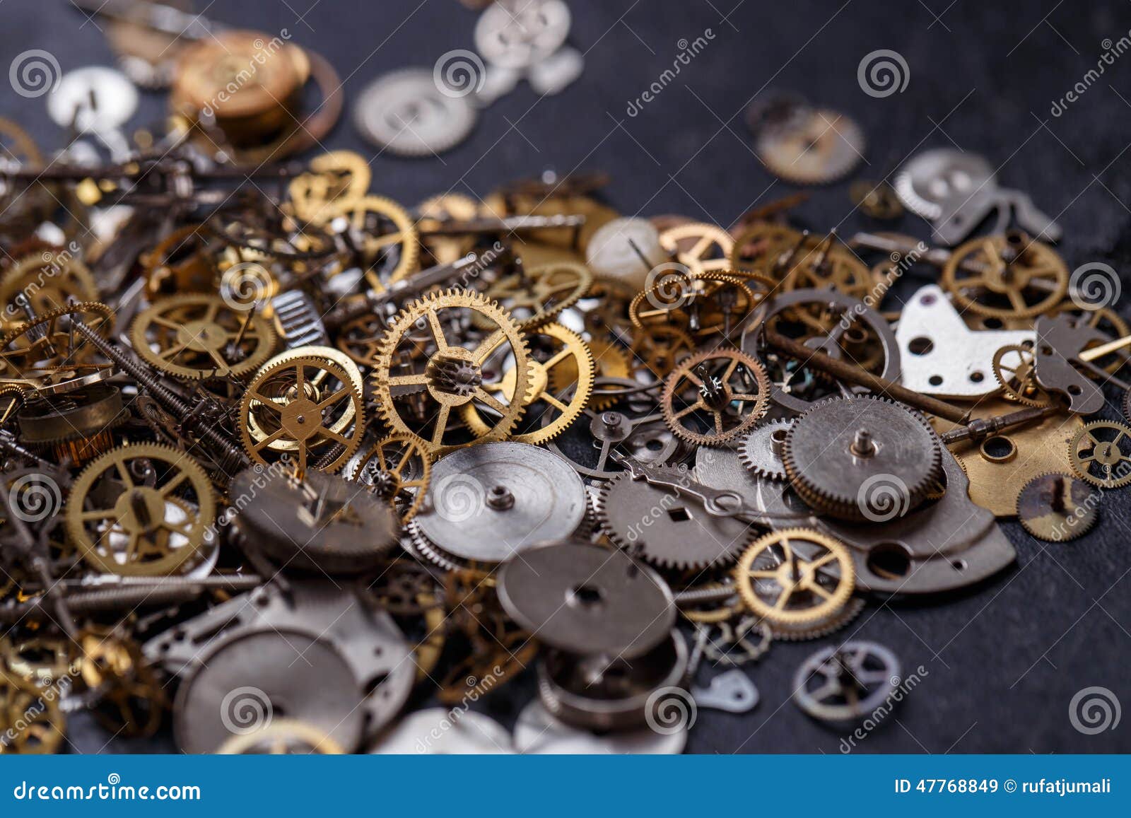 Gears on the table stock image. Image of clockwork, golden - 47768849