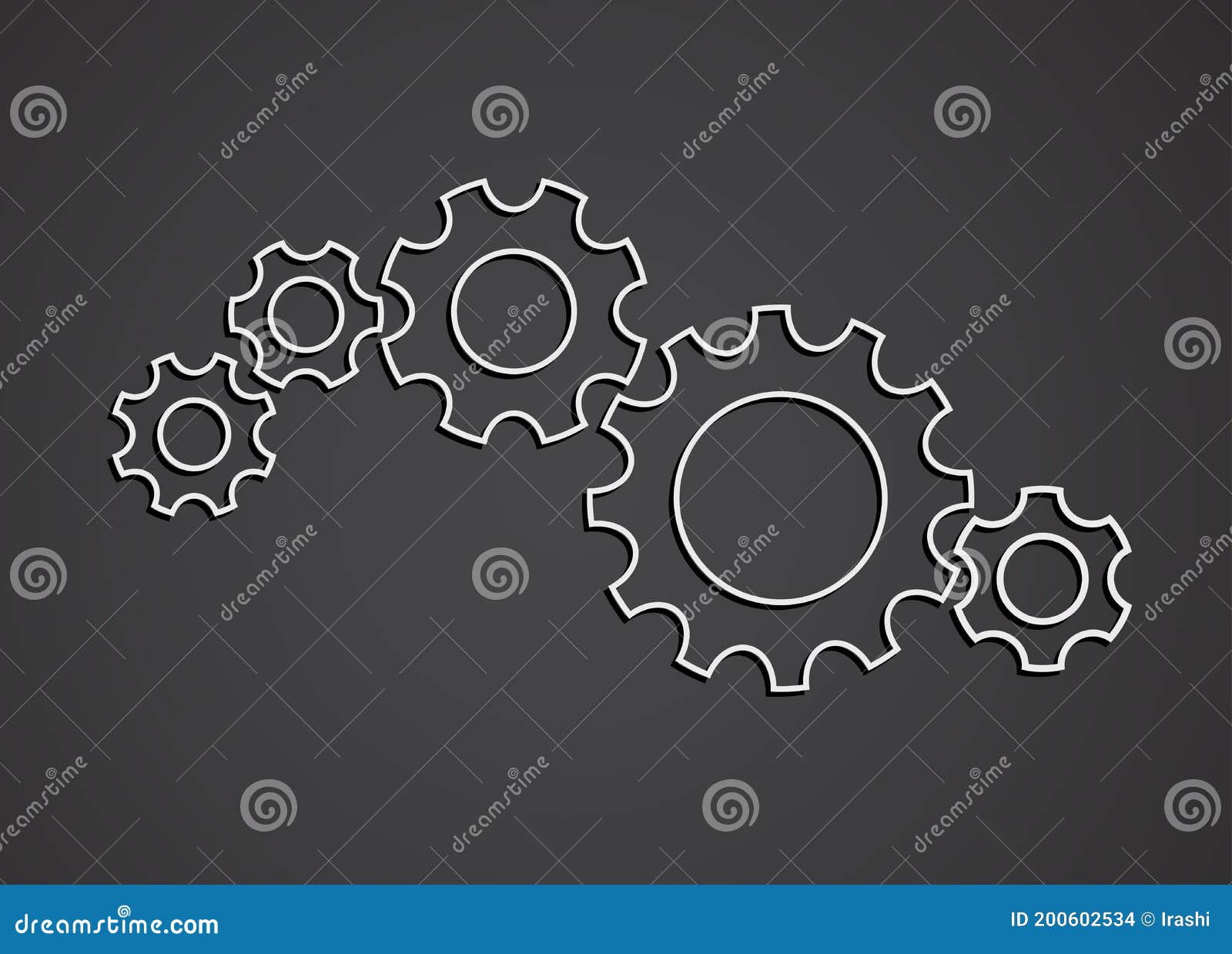 Gears teamwork concept stock vector. Illustration of gear - 200602534