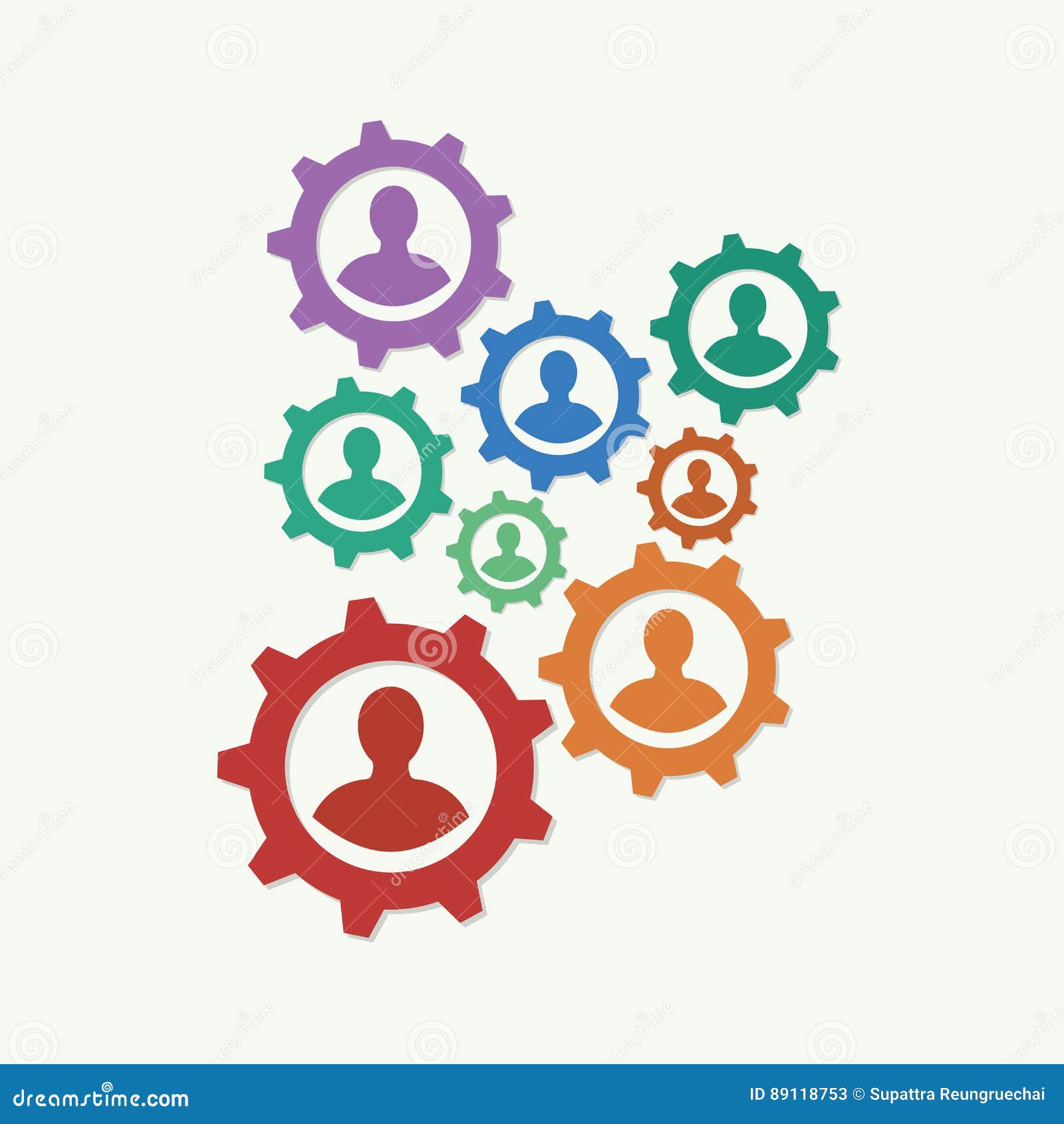 Gears teamwork concept stock vector. Illustration of agreement - 89118753