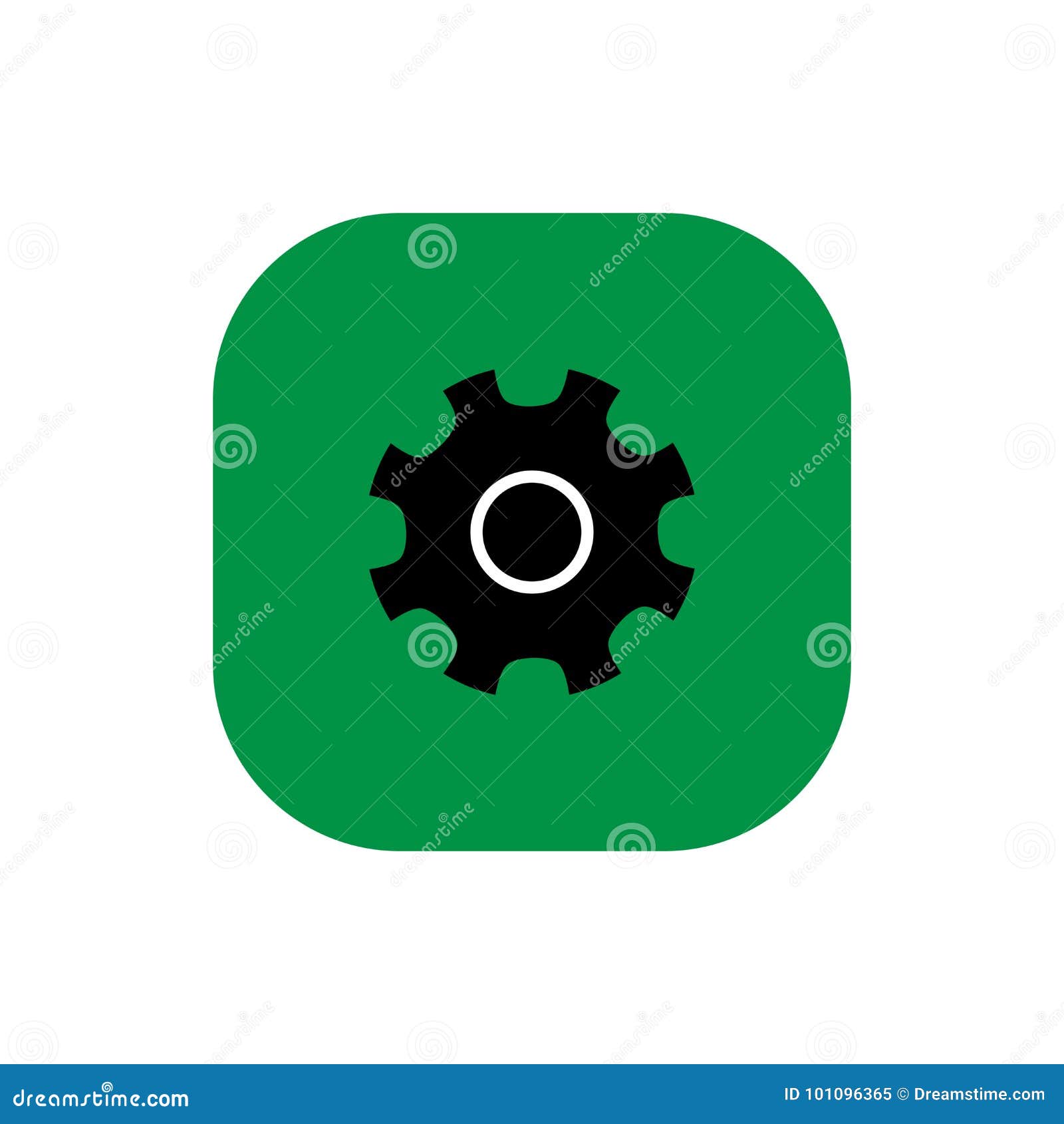 Gears Tool Square Flat Icon Stock Vector - Illustration of tools, gear ...