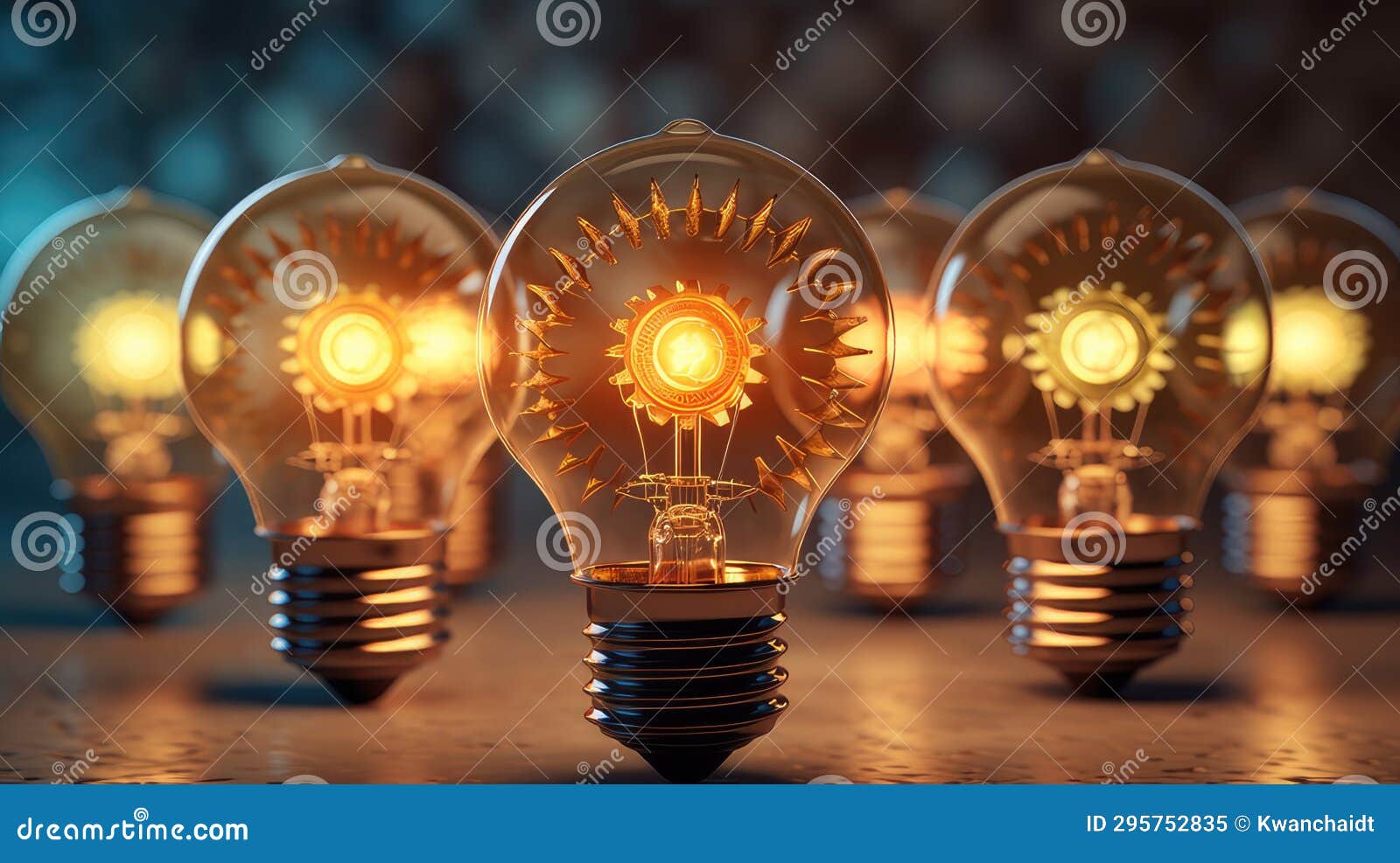Gears Transforming into Lightbulbs, Illustrating the Process of Turning ...
