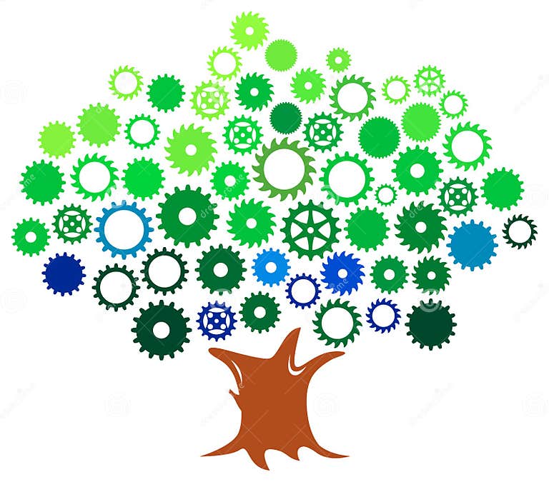 Gears tree stock vector. Illustration of consultants - 26838498