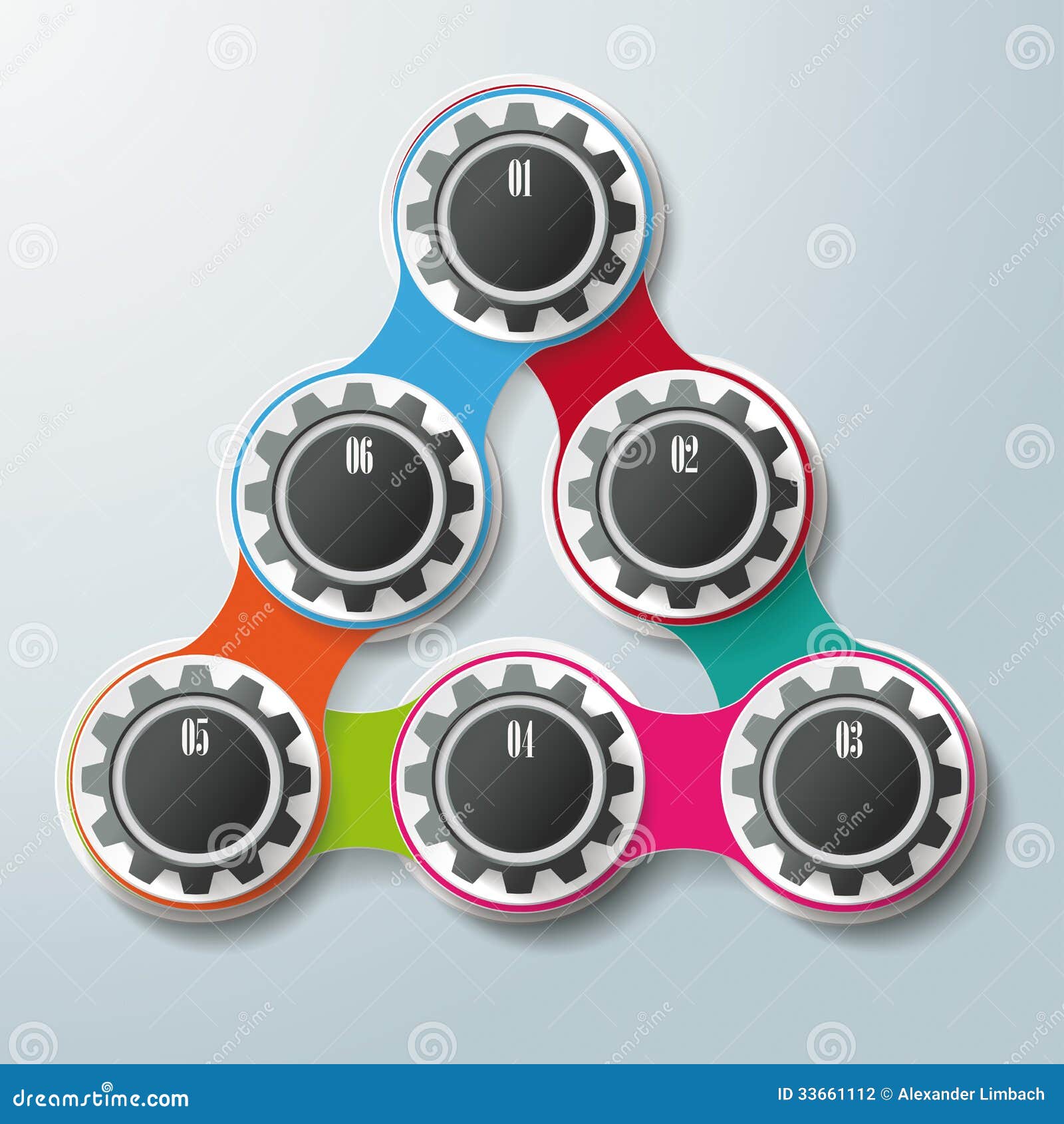 Gears Triangle Chain 6 Option Stock Vector - Illustration of option ...