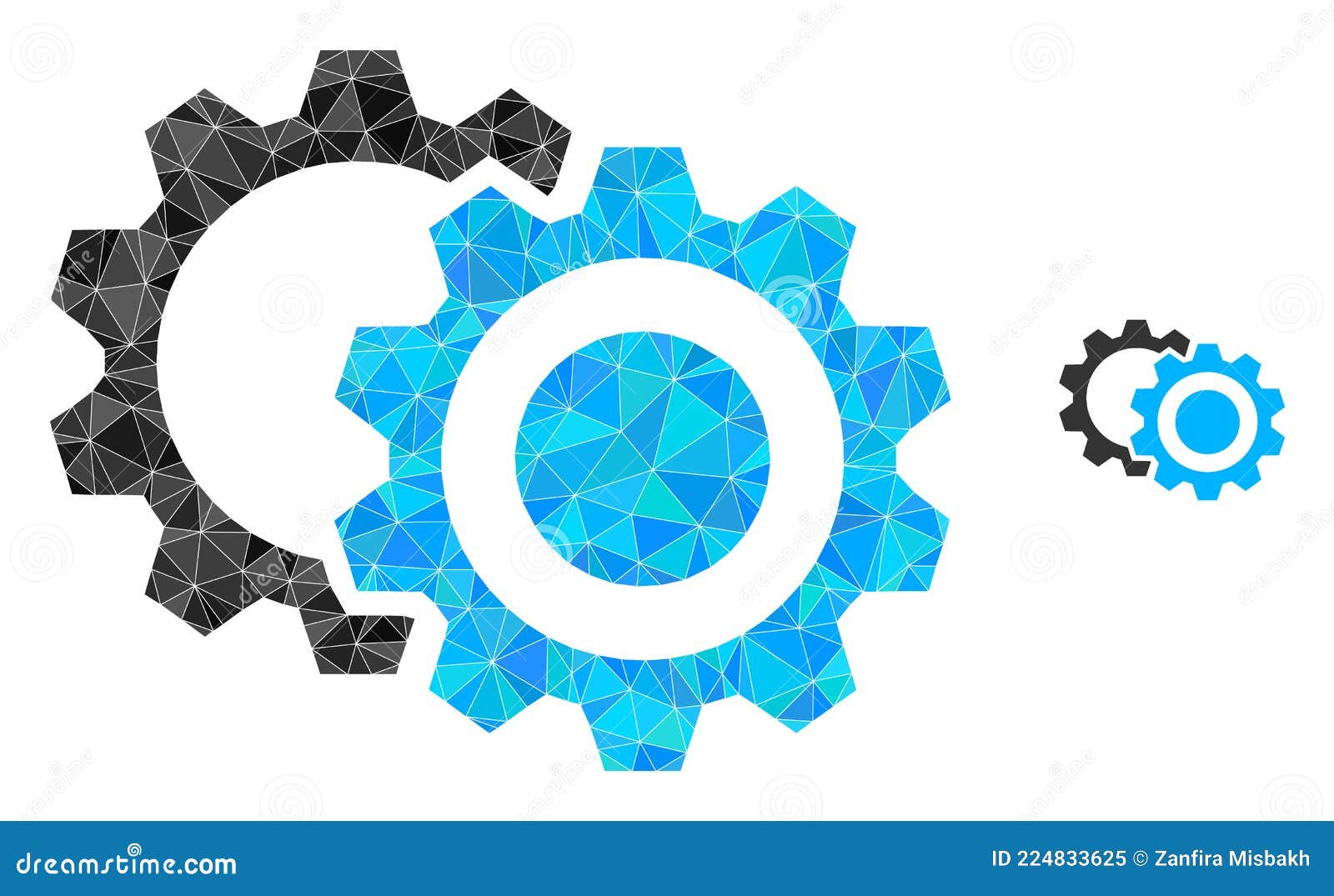 Gears Triangle Lowpoly Flat Icon Stock Vector - Illustration of ...