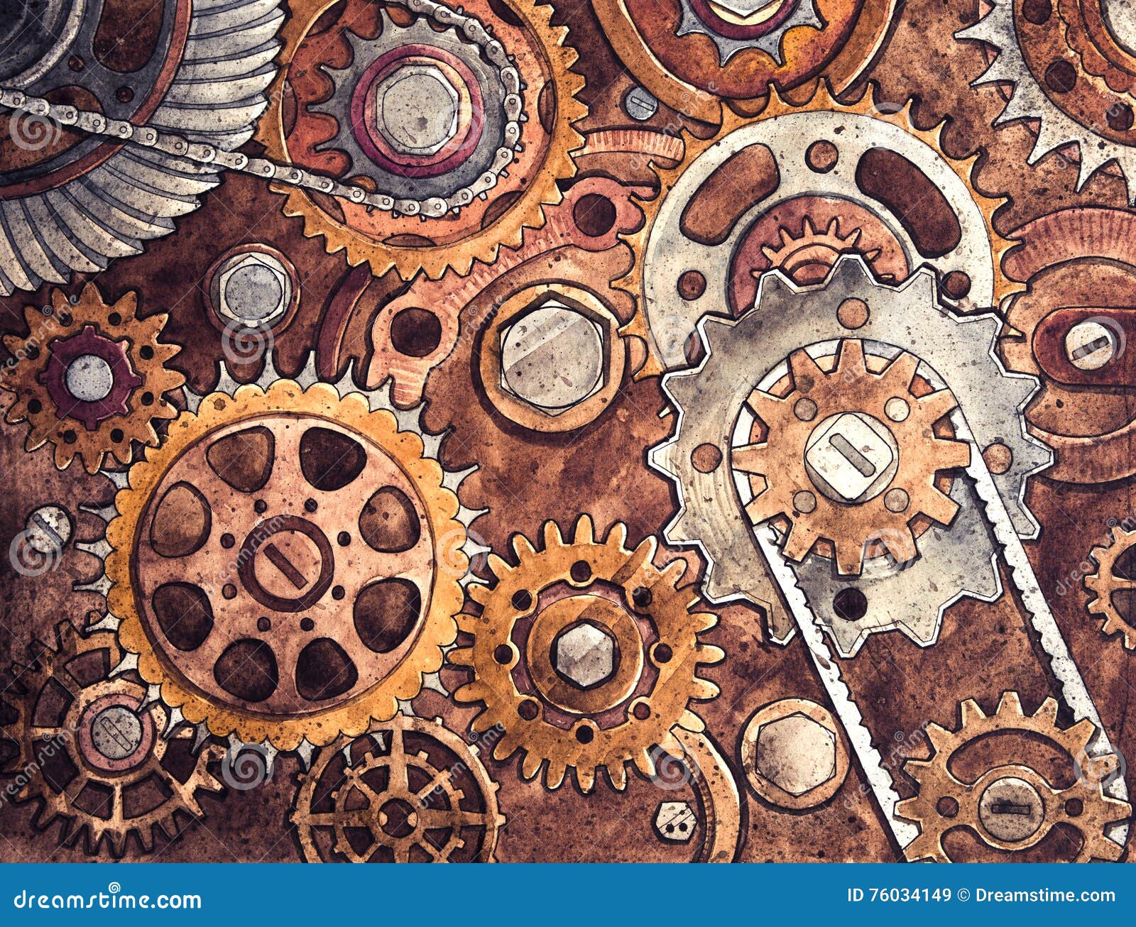 Gears. Under Construction Blueprint Stock Vector - Illustration of draw ...