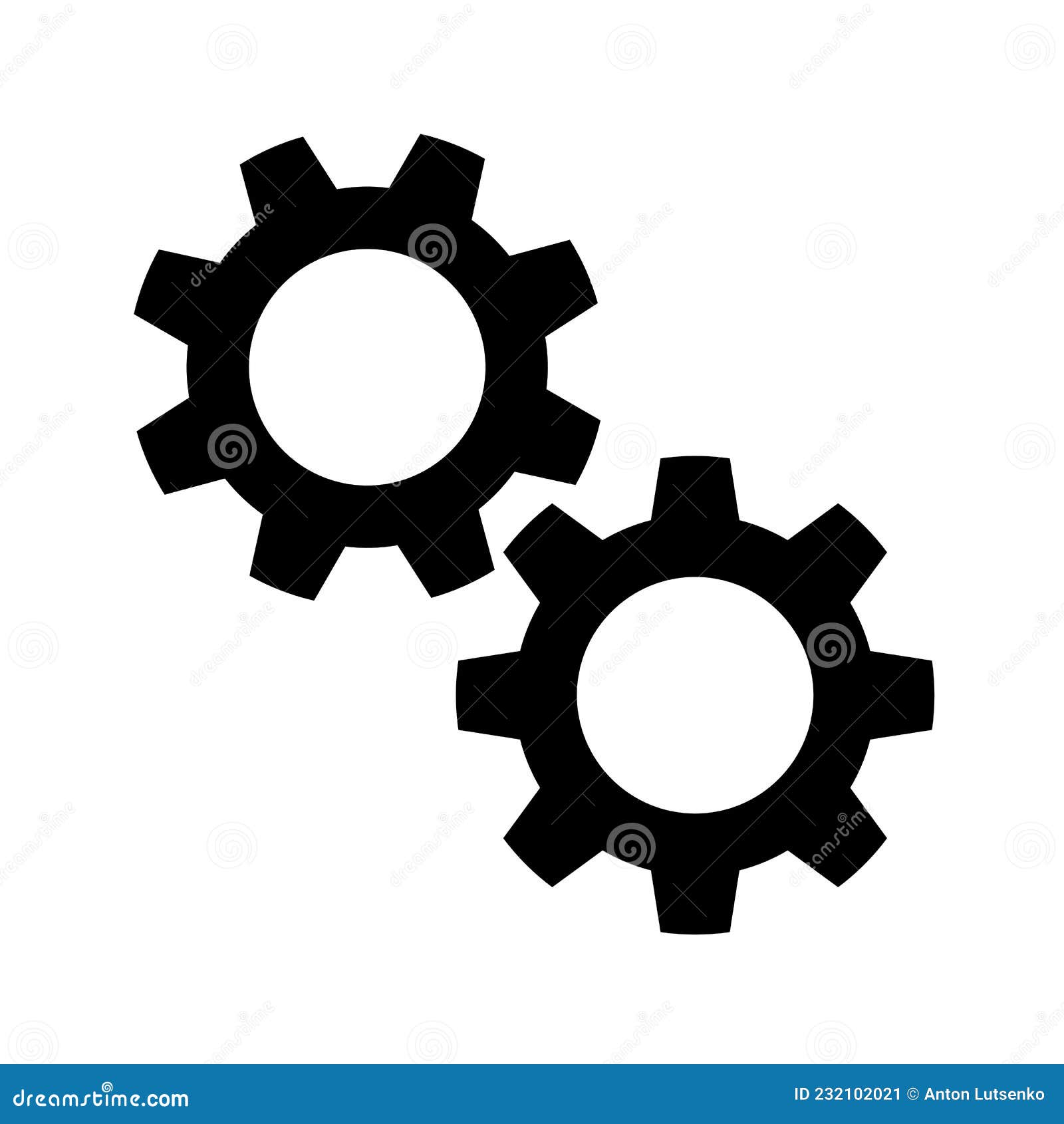Gears Vector Icon, Process or Interaction Symbol Stock Vector ...