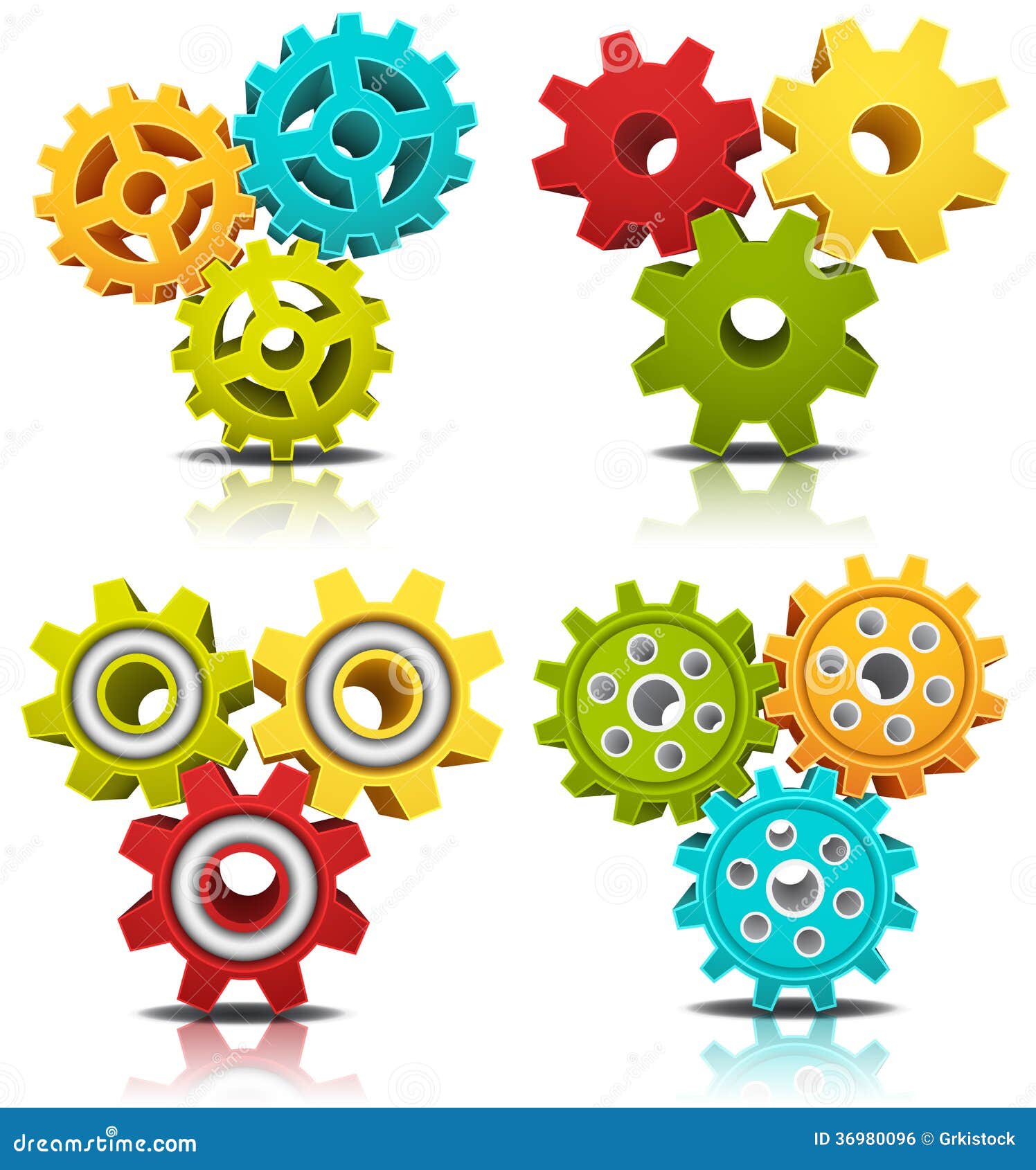 Gears stock vector. Illustration of gears, isolated, front - 36980096