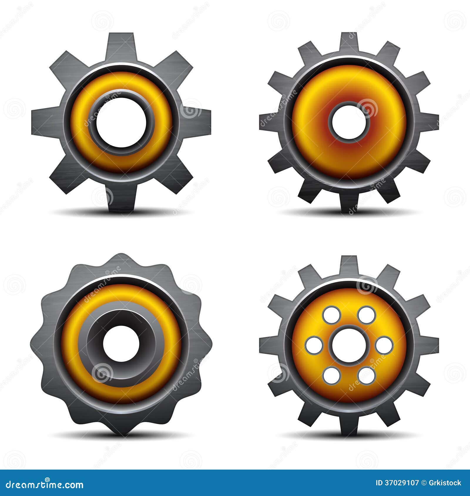 Gears stock vector. Illustration of collection, yellow - 37029107