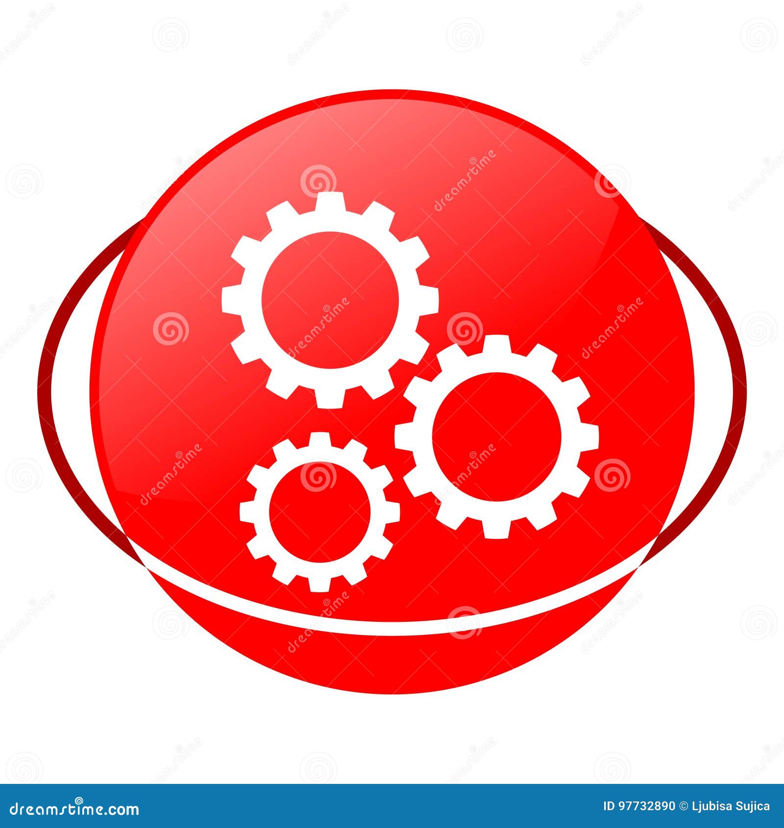 Gears Vector Illustration, Red Icon Stock Vector - Illustration of ...