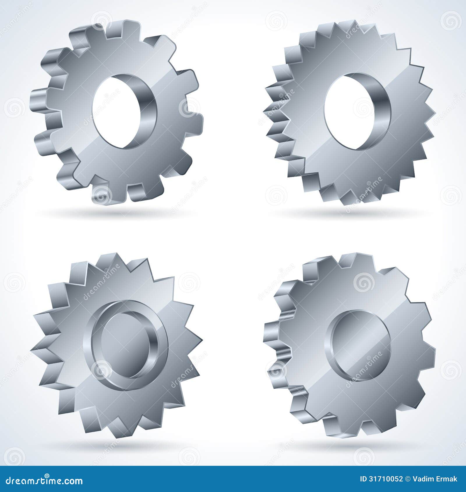 Gears vector set stock vector. Illustration of metallic - 31710052