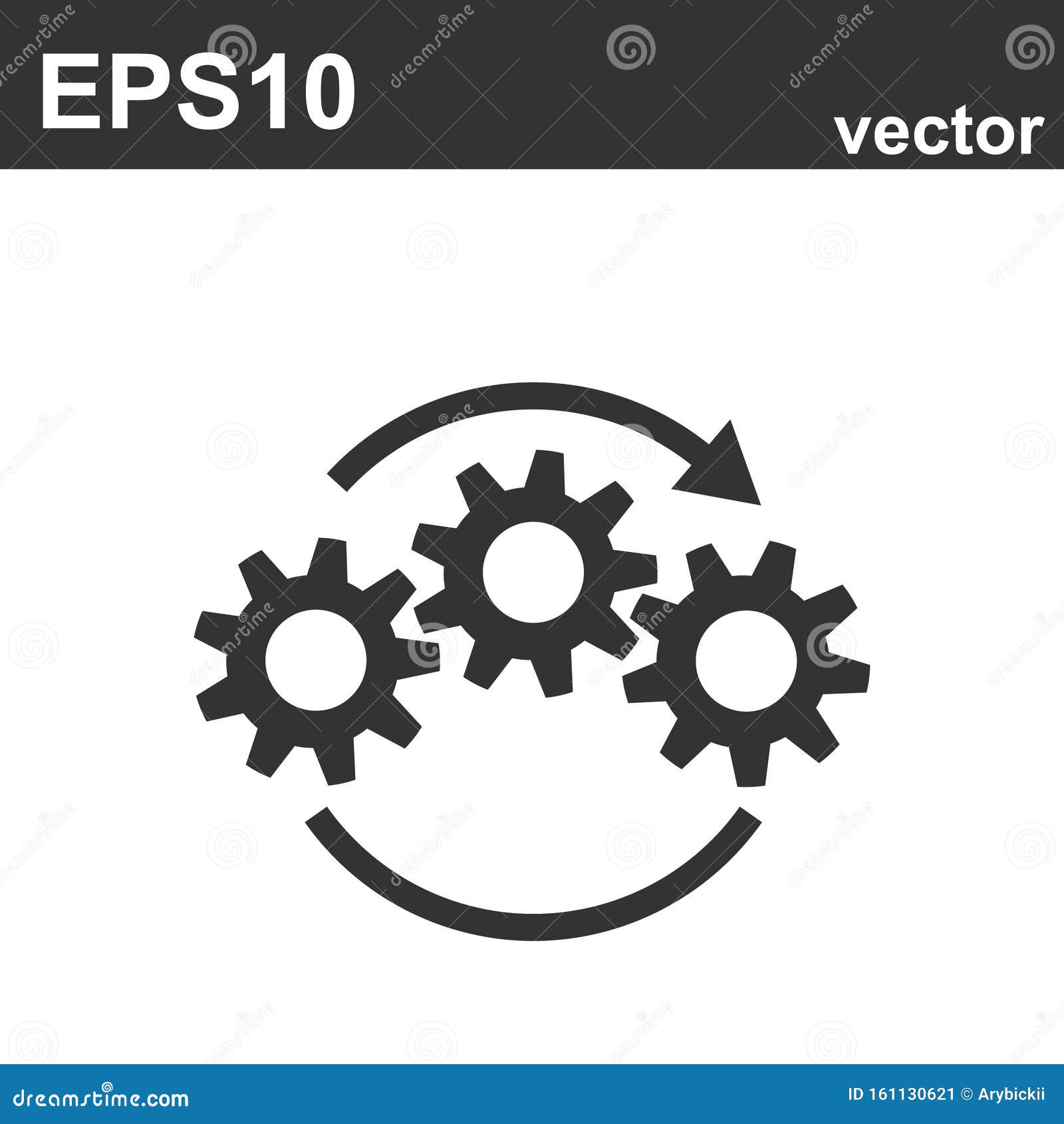 Gears wheel with arrows stock vector. Illustration of graphic - 161130621