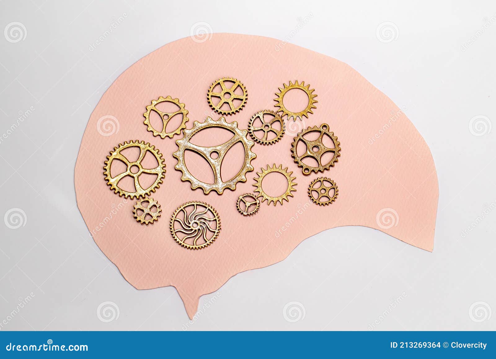 Gears Wheels are Turning on Brain Stock Illustration - Illustration of ...