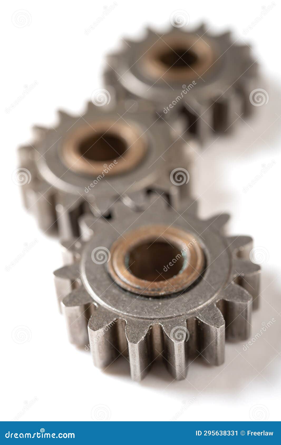 Gears on a White Background at Vertical Composition Stock Image - Image ...