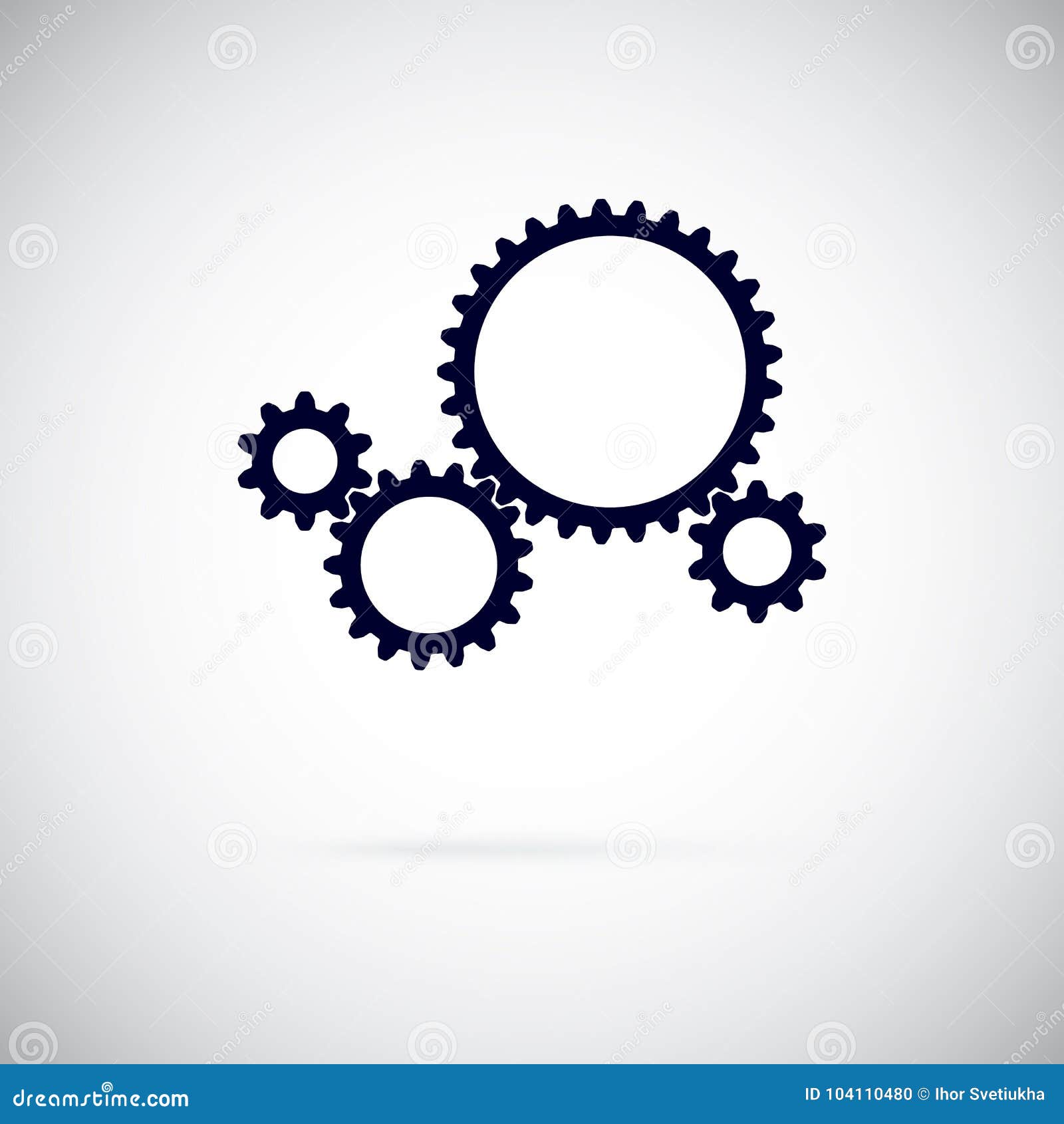 Gears on a White Background. Working Gear Stock Vector - Illustration ...