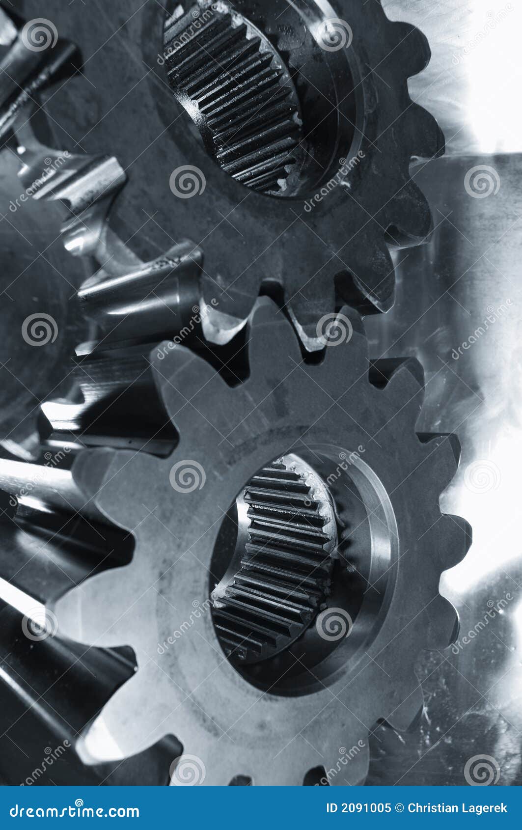 Gears in Wide-angle Perspective Stock Image - Image of perfection ...