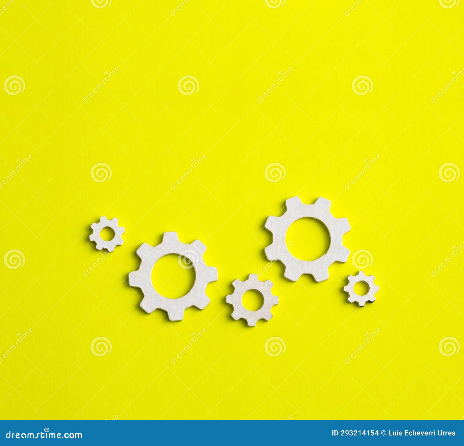 Gears on Yellow Background - Business Productivity Concept Stock Photo ...