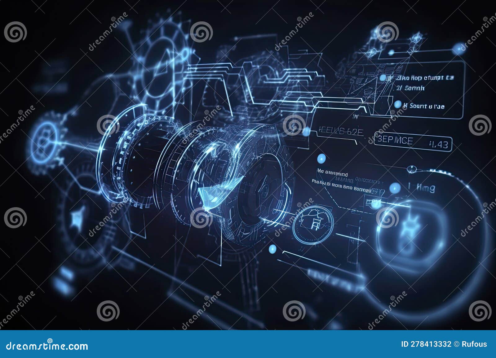 Gearshift Engineering Mechanism Design Concept with a Computer Code Blueprint Stock Illustration ...