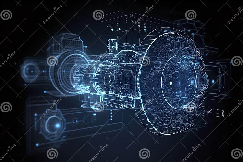 Gearshift Engineering Mechanism Design Concept with a Computer Code Blueprint Stock Illustration ...