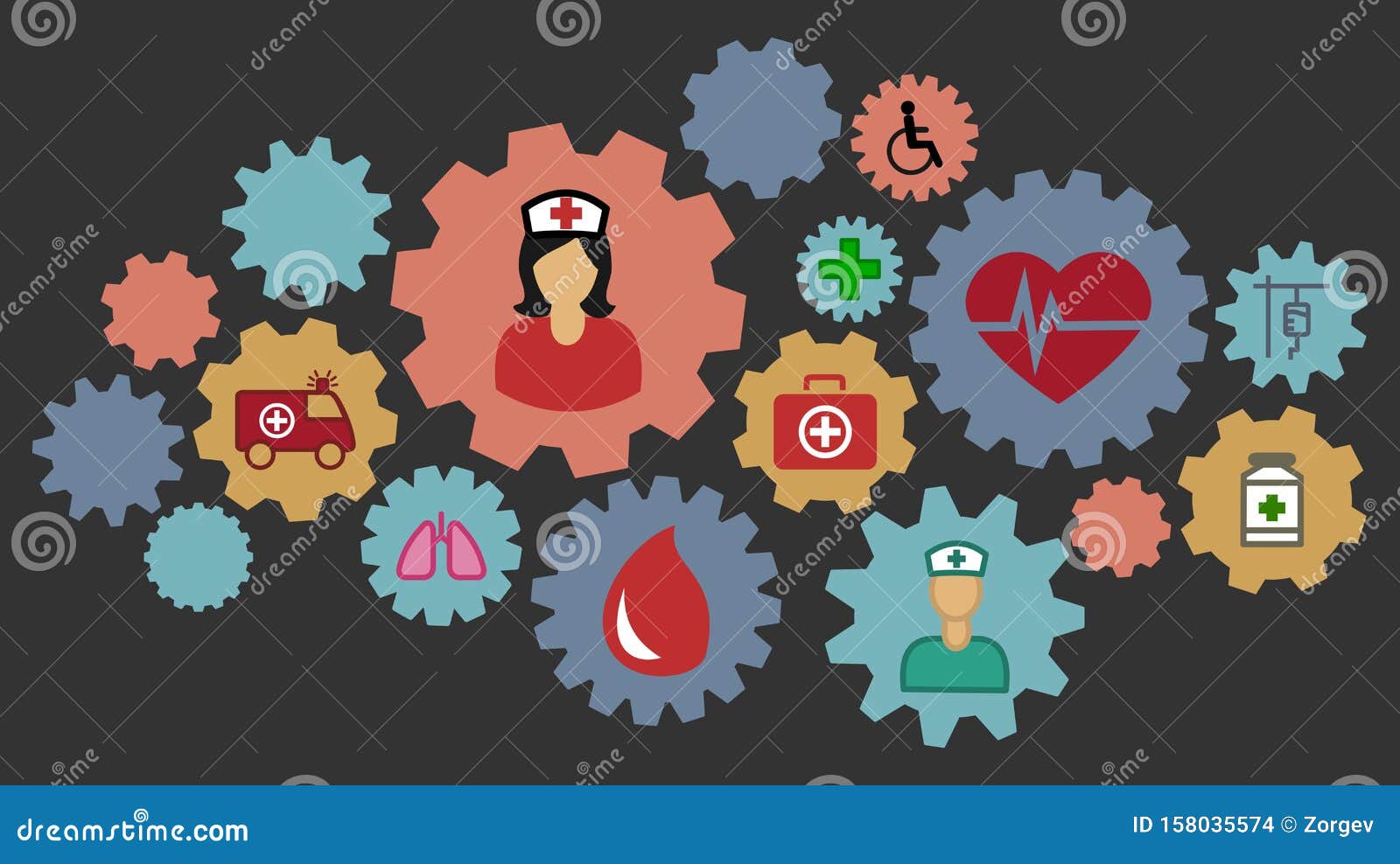 Gearwheel Assembly Representing the Health Service Stock Photo - Image ...